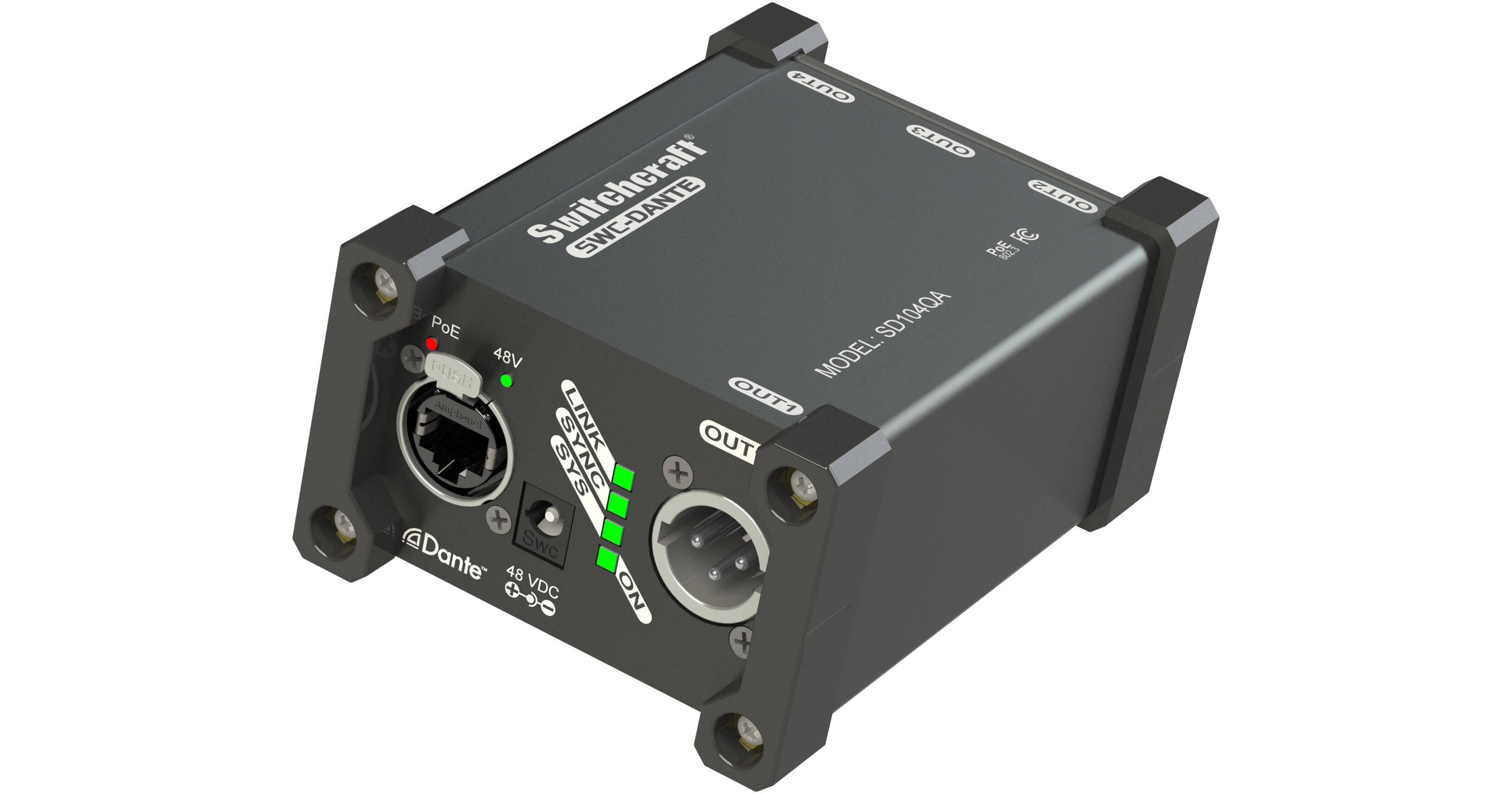 Switchcraft SD104QA 4-Channel Dante Output Box SD104QA B&H Photo