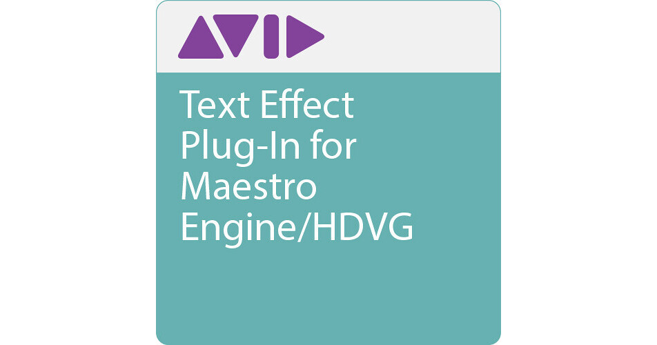 Avid Text Effect Plug-In For Maestro Engine/HDVG 0100-34065-02