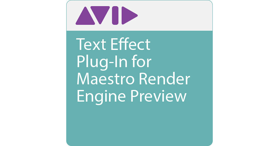 Avid Text Effect Plug-In For Maestro Render Engine