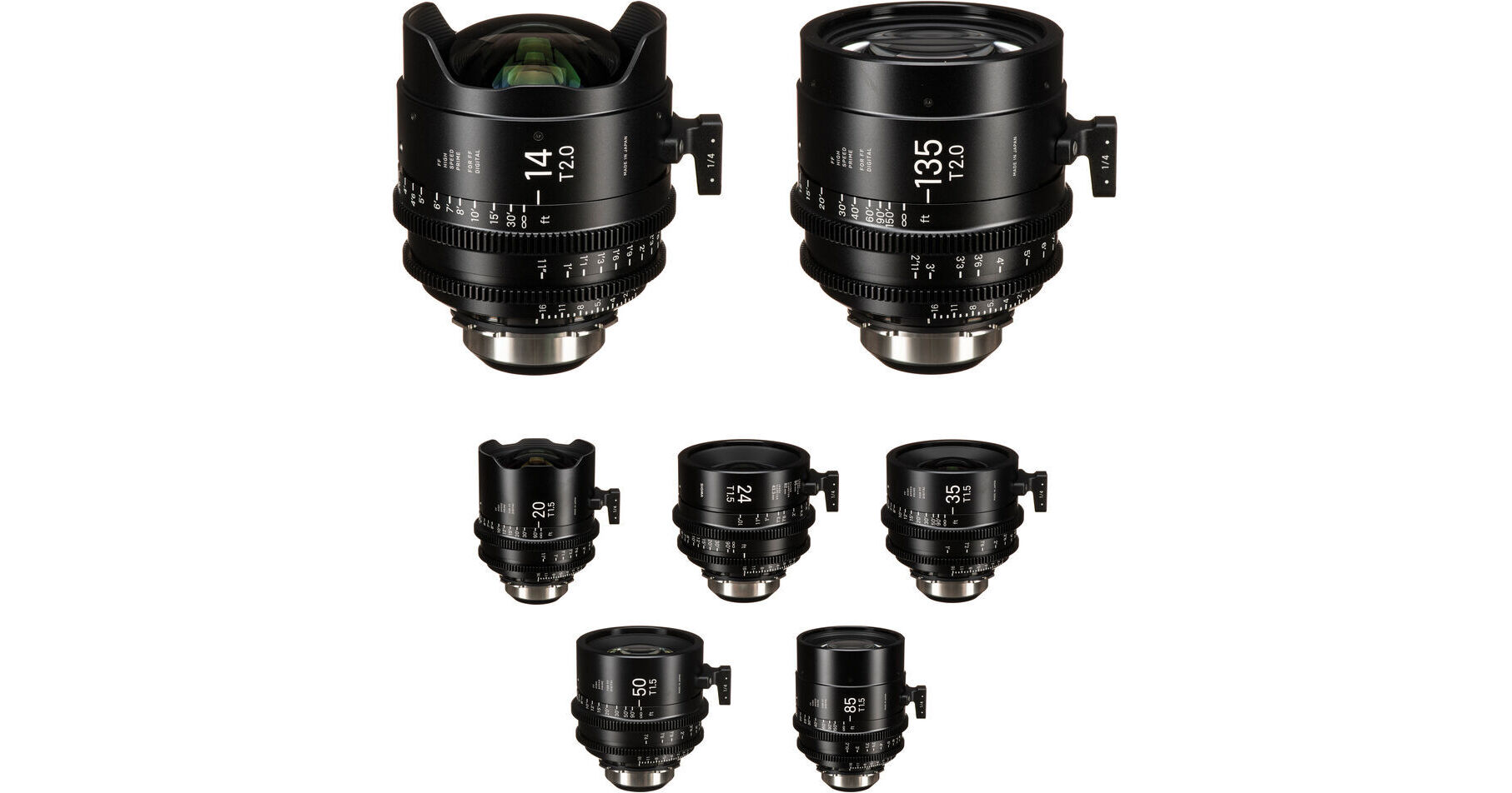 Sigma T1.5/T2 Cine FF High-Speed Art Prime 7-Lens Set (PL, Feet)
