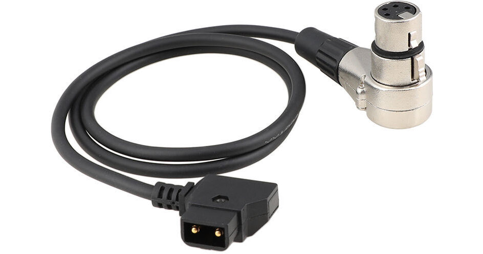 CAMVATE D-Tap to Right Angle 4-Pin XLR Power Cable (32") C2397