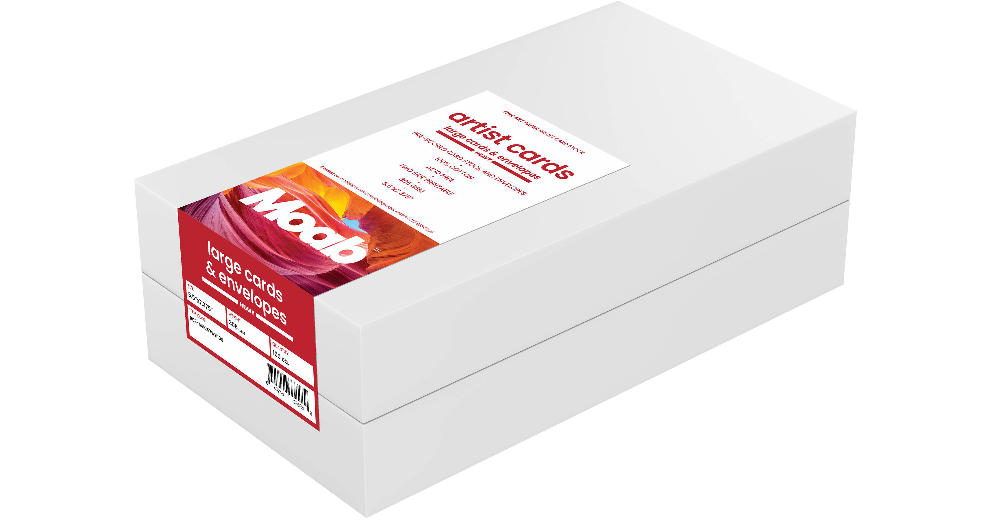 Moab Baronial Artist Cards and Envelopes R08-MAC55WH100 B&H