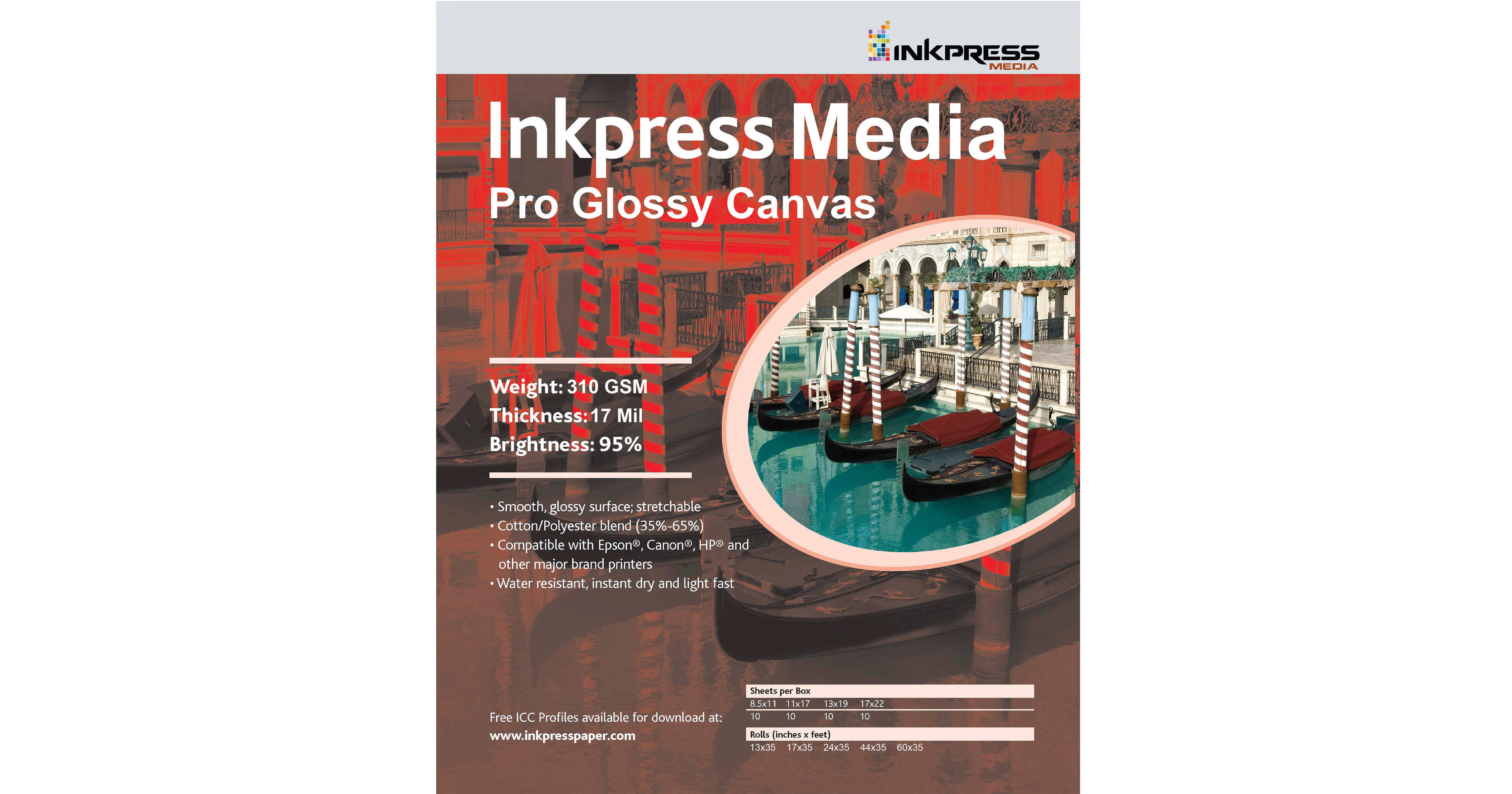Inkpress Media Pro Glossy Canvas (8.5 x 11", 50 Sheets)