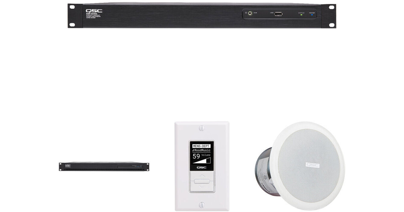 QSC Business Music Kit for Small Office / Waiting Room (Ceiling