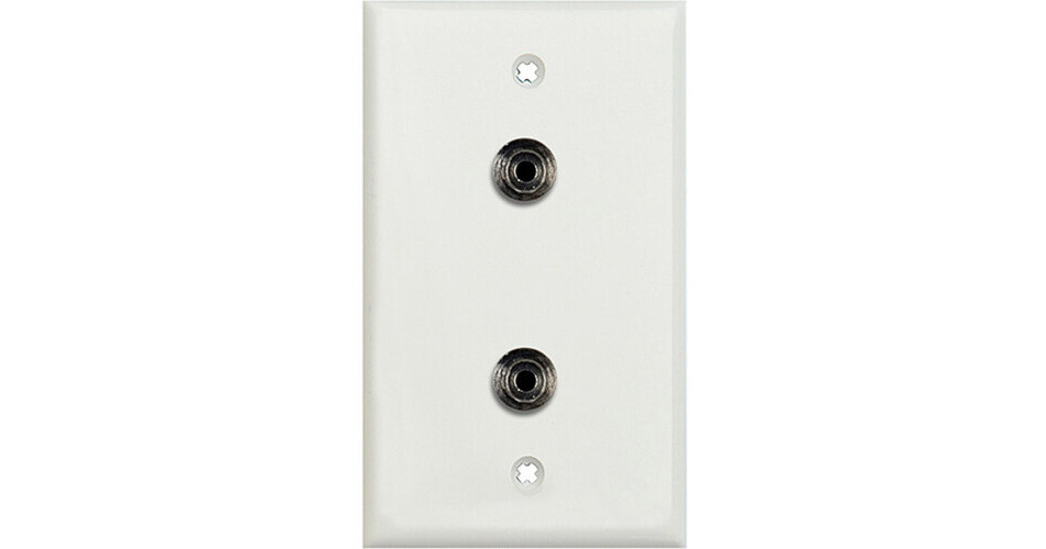 TecNec WPLW-1198 1-Gang White Lexan with 2 Mini 3.5mm WPLW-1198