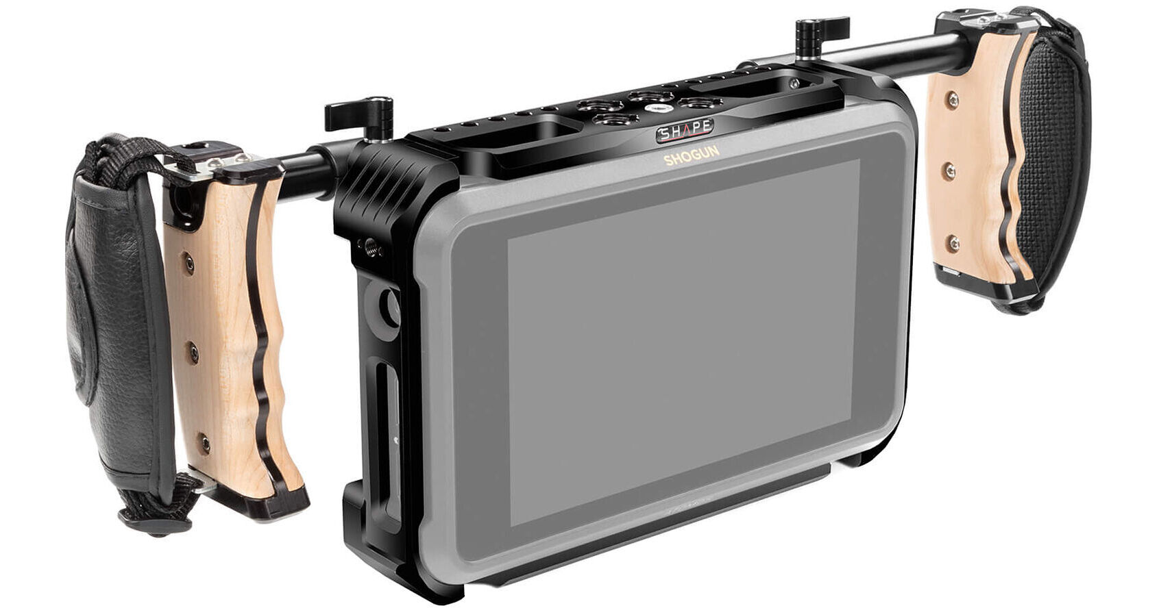SHAPE Dual Wooden Handle Cage for Atomos Shogun 7 Monitor