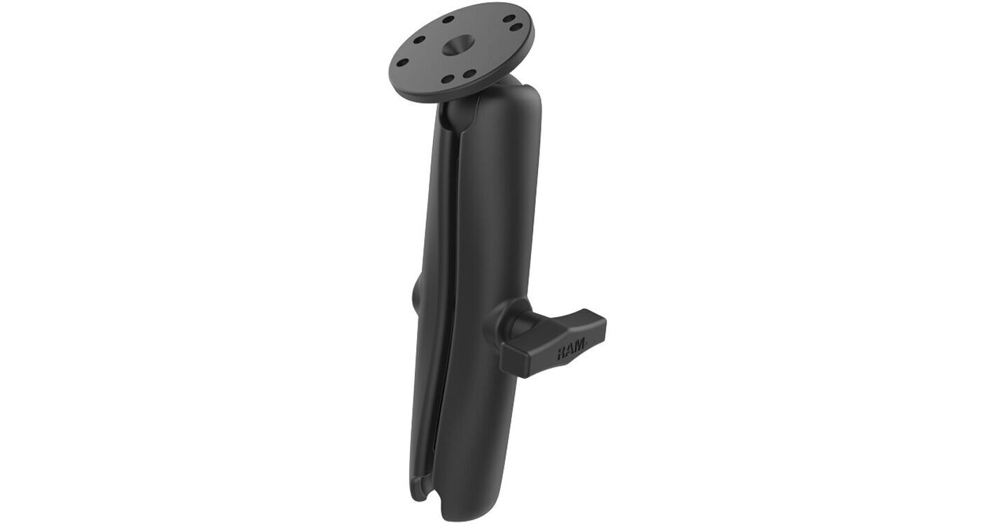 RAM MOUNTS RAM Double Socket Arm with Round Ball Plate