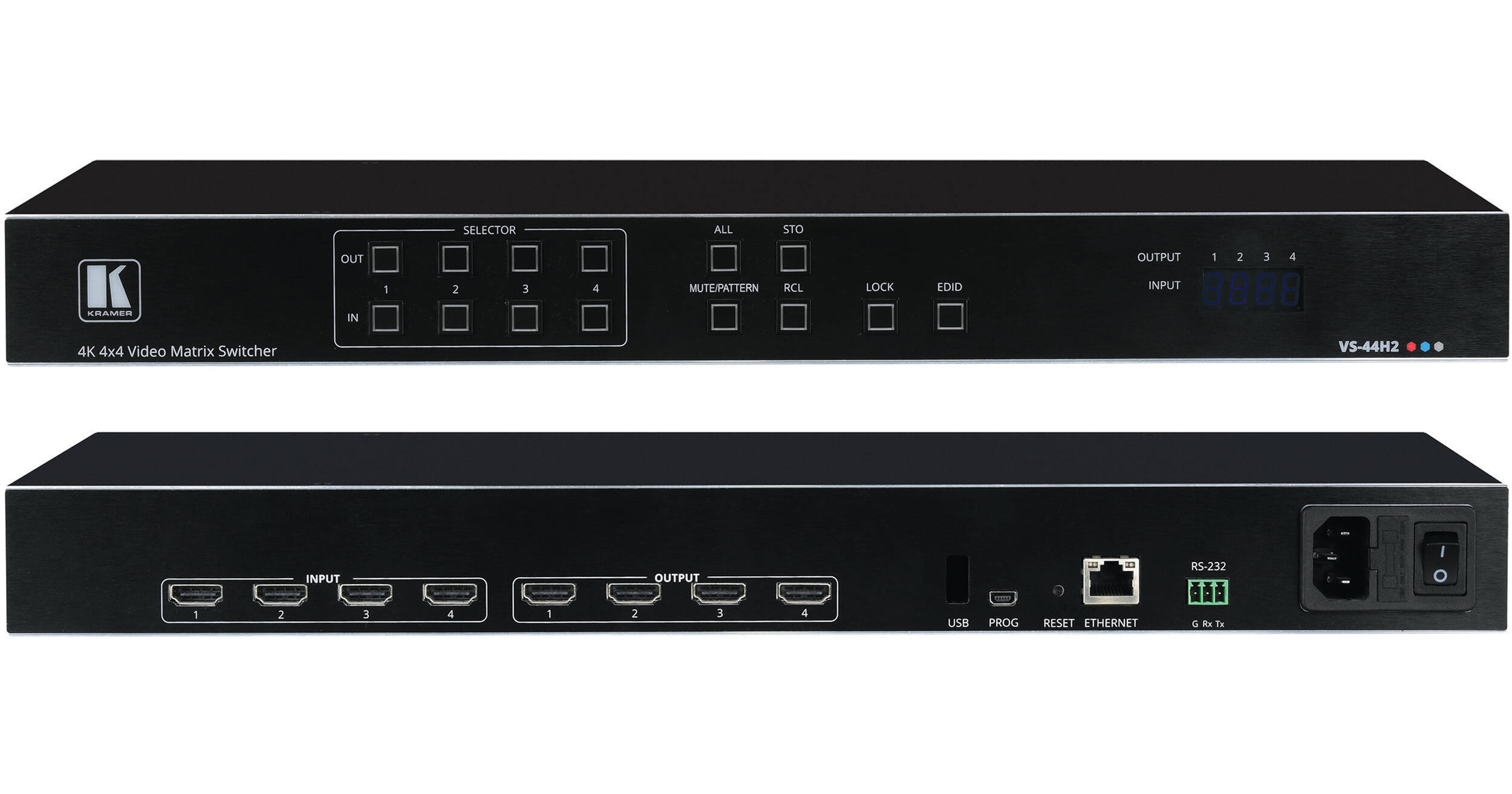 Kramer 4x4 4K HDR HDMI HDCP 2.2 Matrix Switcher VS-44H2 B&H