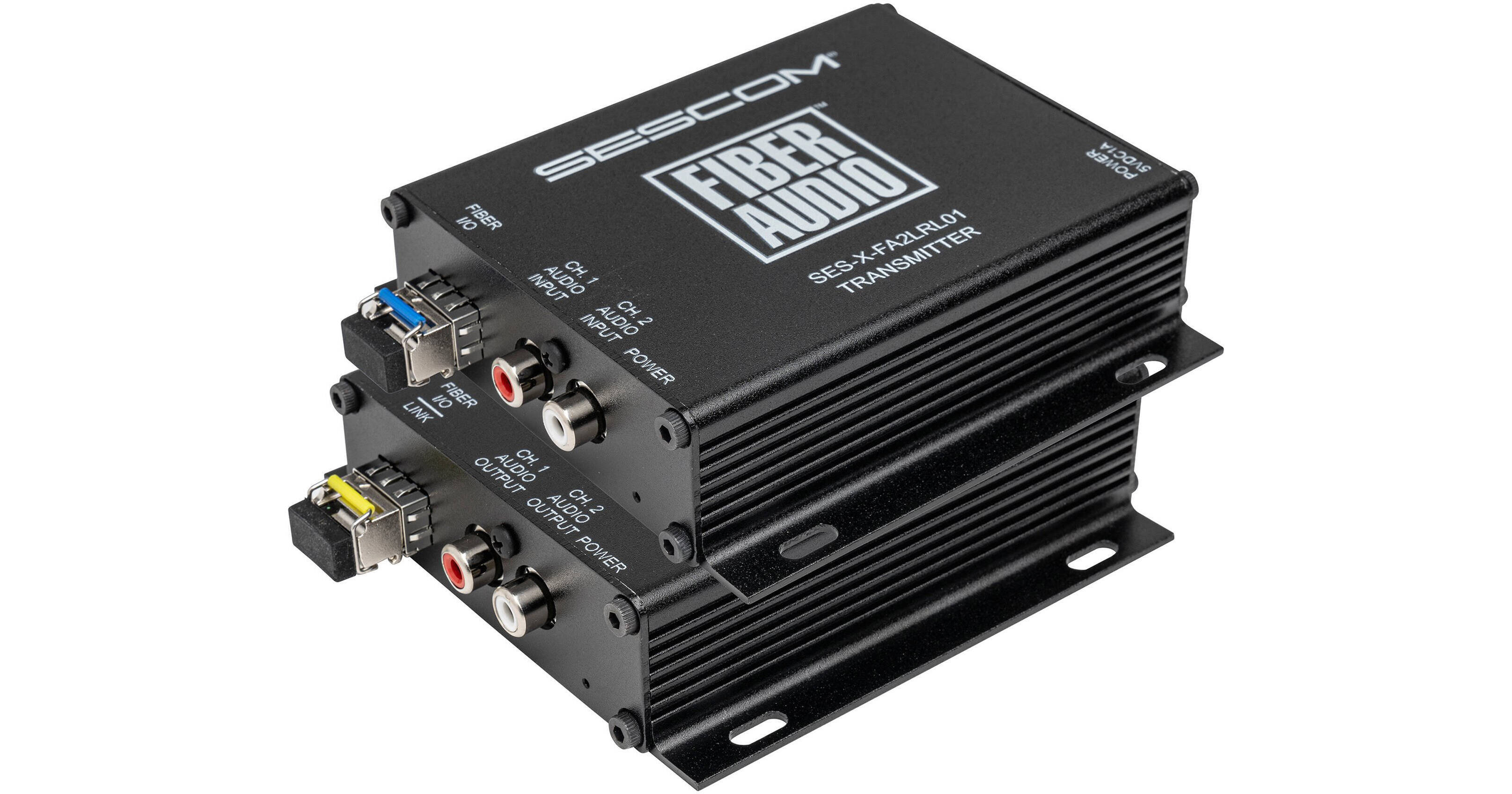 Sescom 2-Channel RCA Audio Over Fiber Tx/Rx SES-X-FA2LRL01 B&H