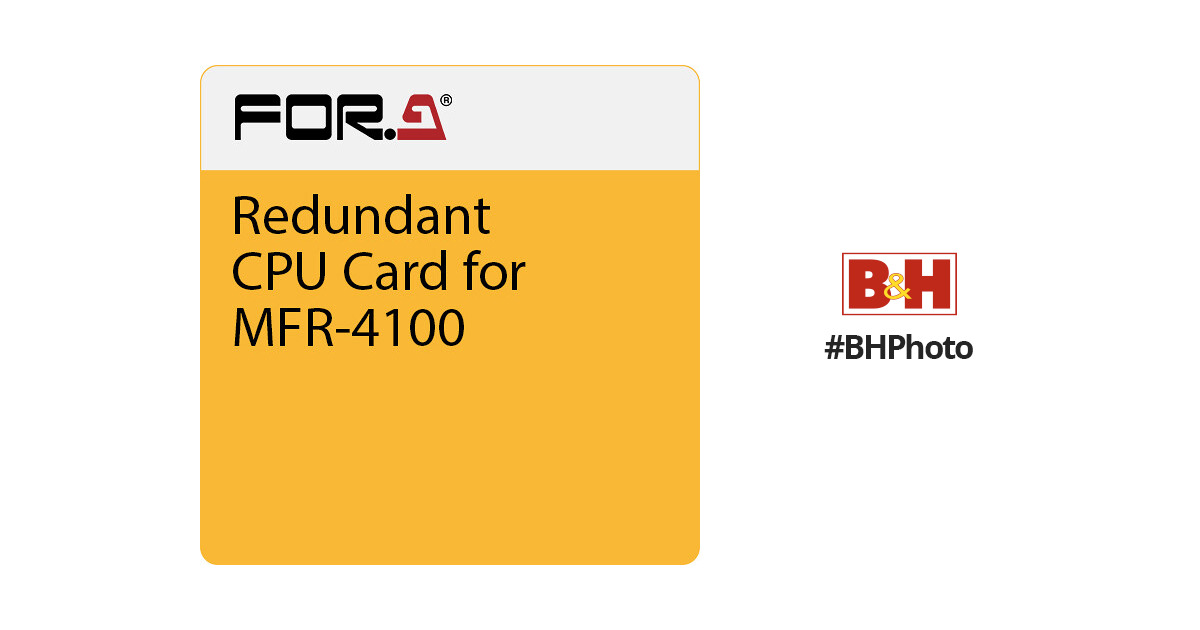 For.A Redundant CPU Card for MFR-4100 MFR-41CPU B&H Photo Video