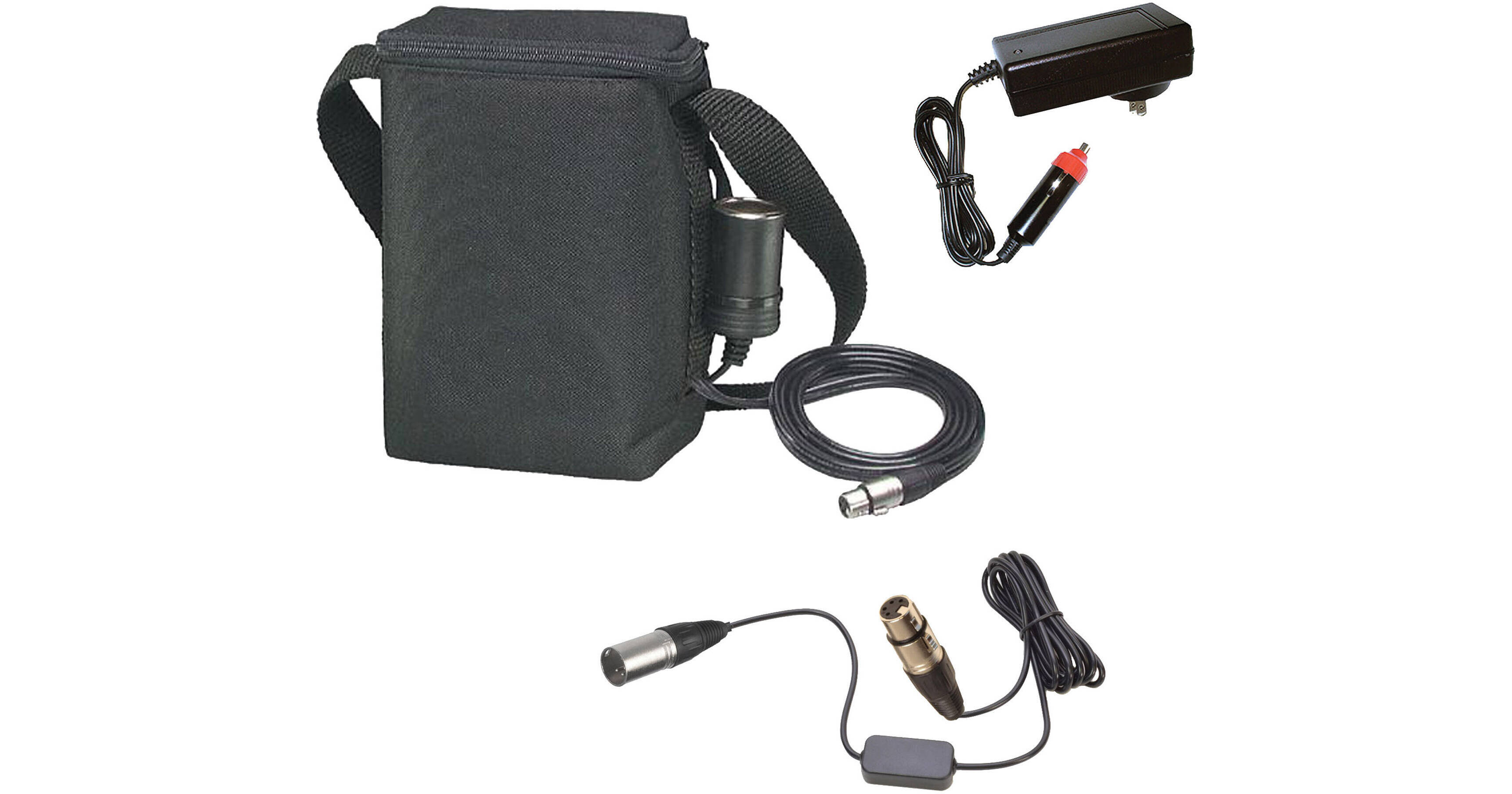 Bescor 12V Battery Kit with Charger and 12 to 24V MM7XLRATM24V