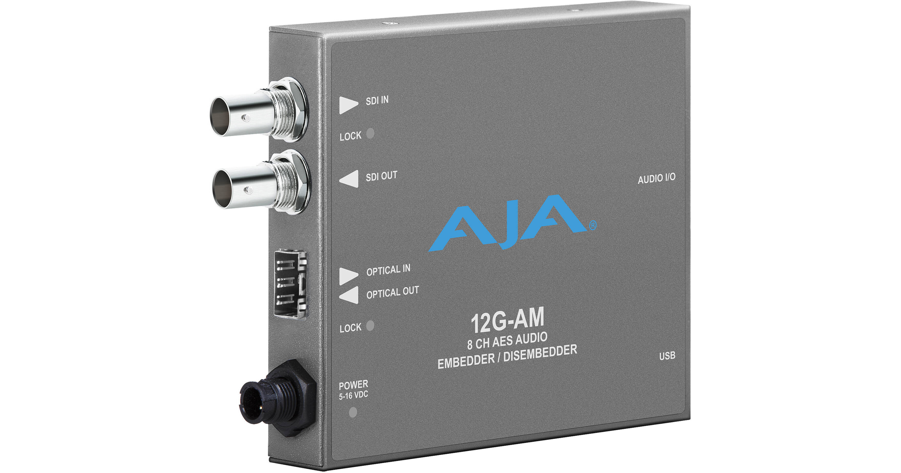 AJA 12G-SDI 8-Channel AES Audio Embedder/Disembedder 12G-AM B&H