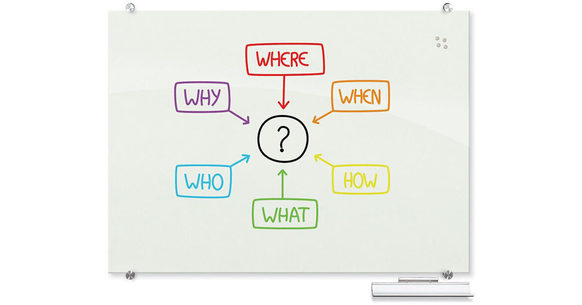 MooreCo Visionary Magnetic Glass Board (Gloss White, 4 x 6')