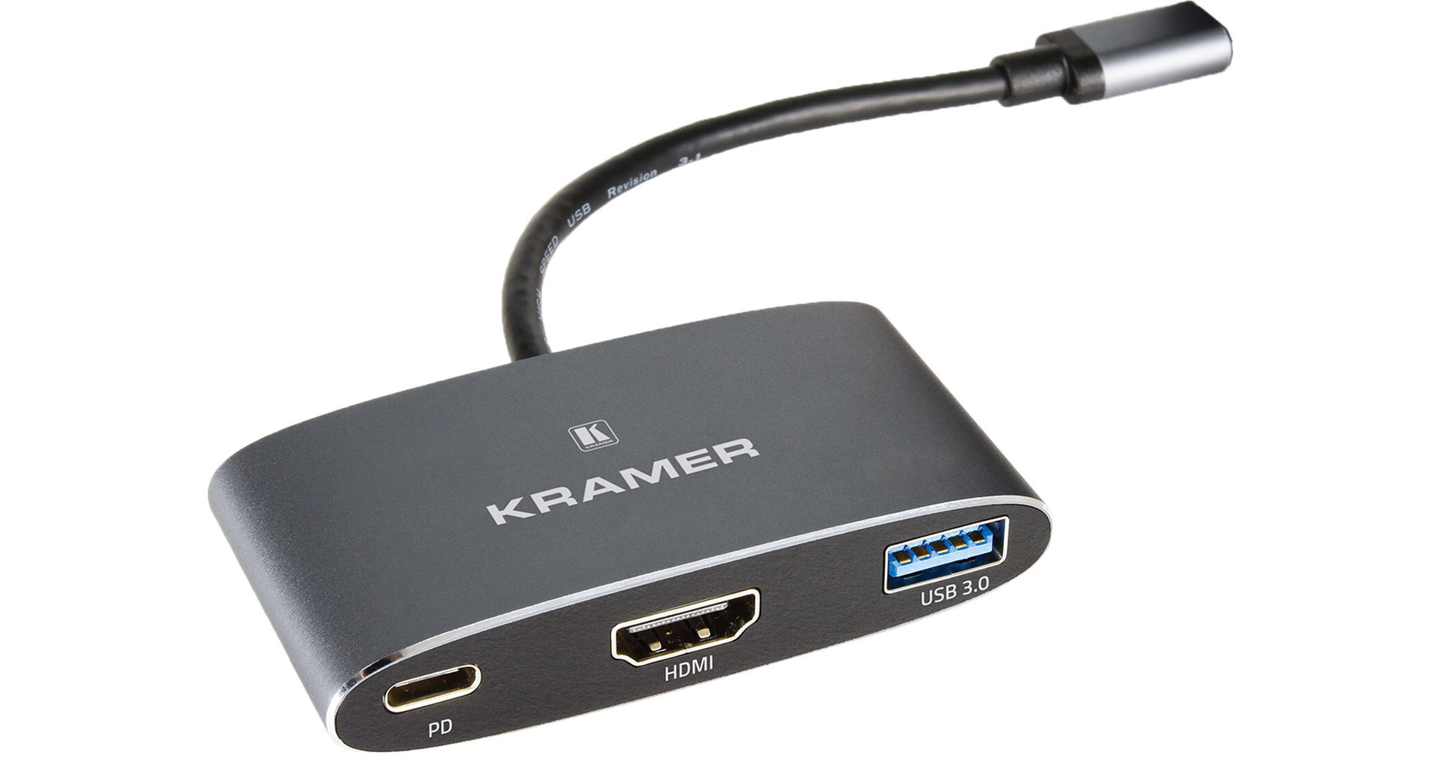 Kramer KDock-1 3-Port Multi-Adapter Hub with Pass-Through