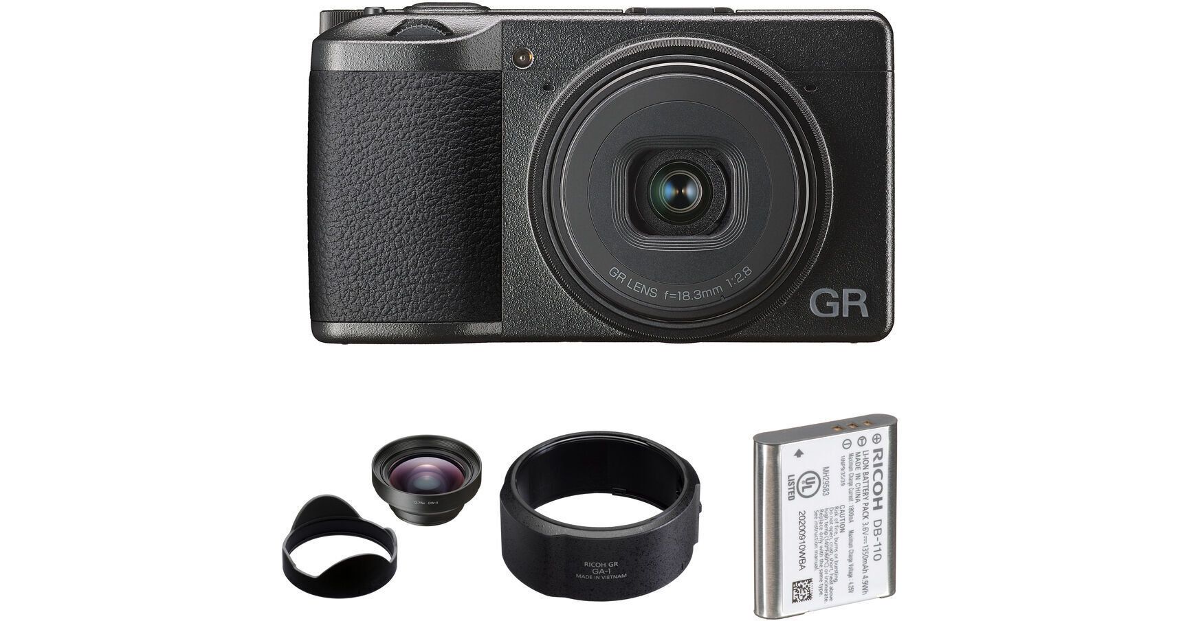Ricoh GR III Digital Camera with GW-4 Wide Conversion Lens