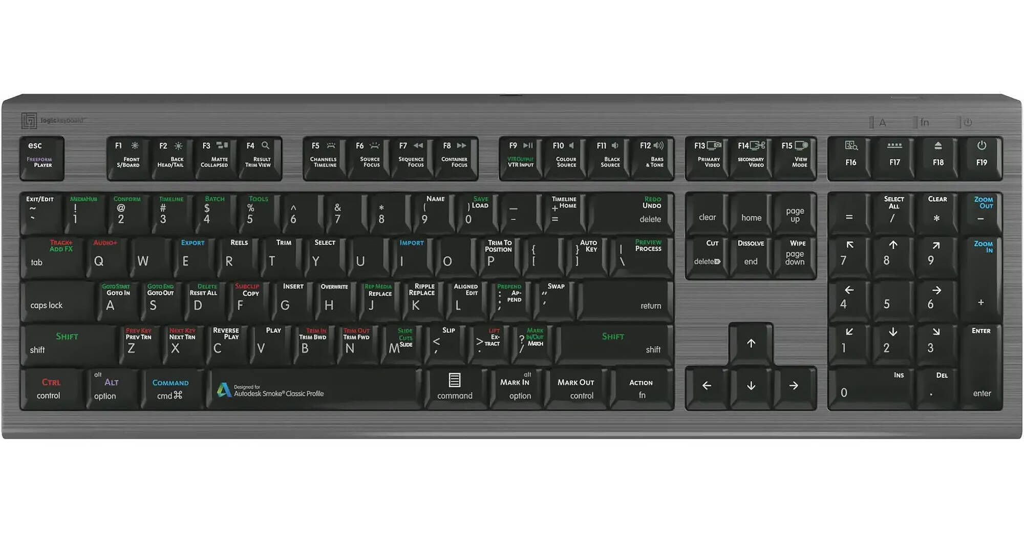 Logickeyboard ASTRA 2 Backlit Keyboard LKB-SMOKE-A2M-US B&H