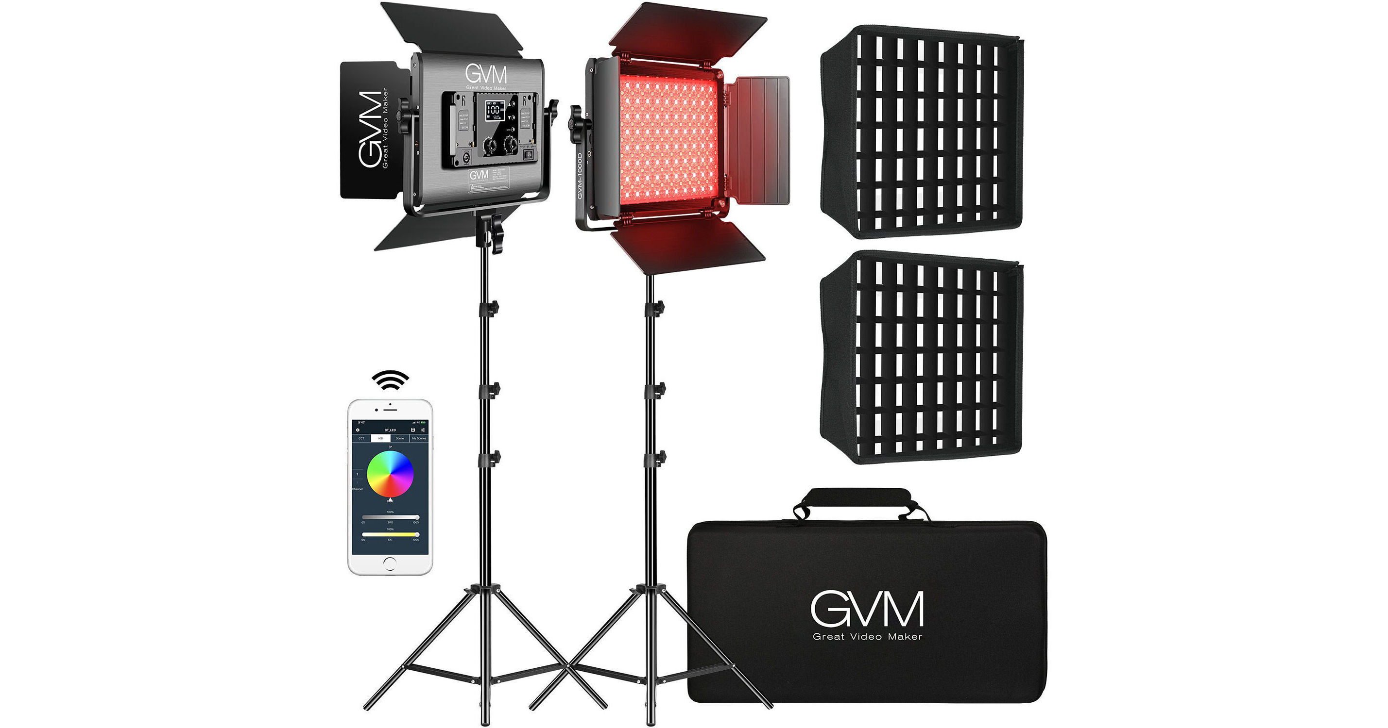 GVM 1000D RGB LED Light Panel GVM-1000D2L-SOFTBOX B&H Photo Video