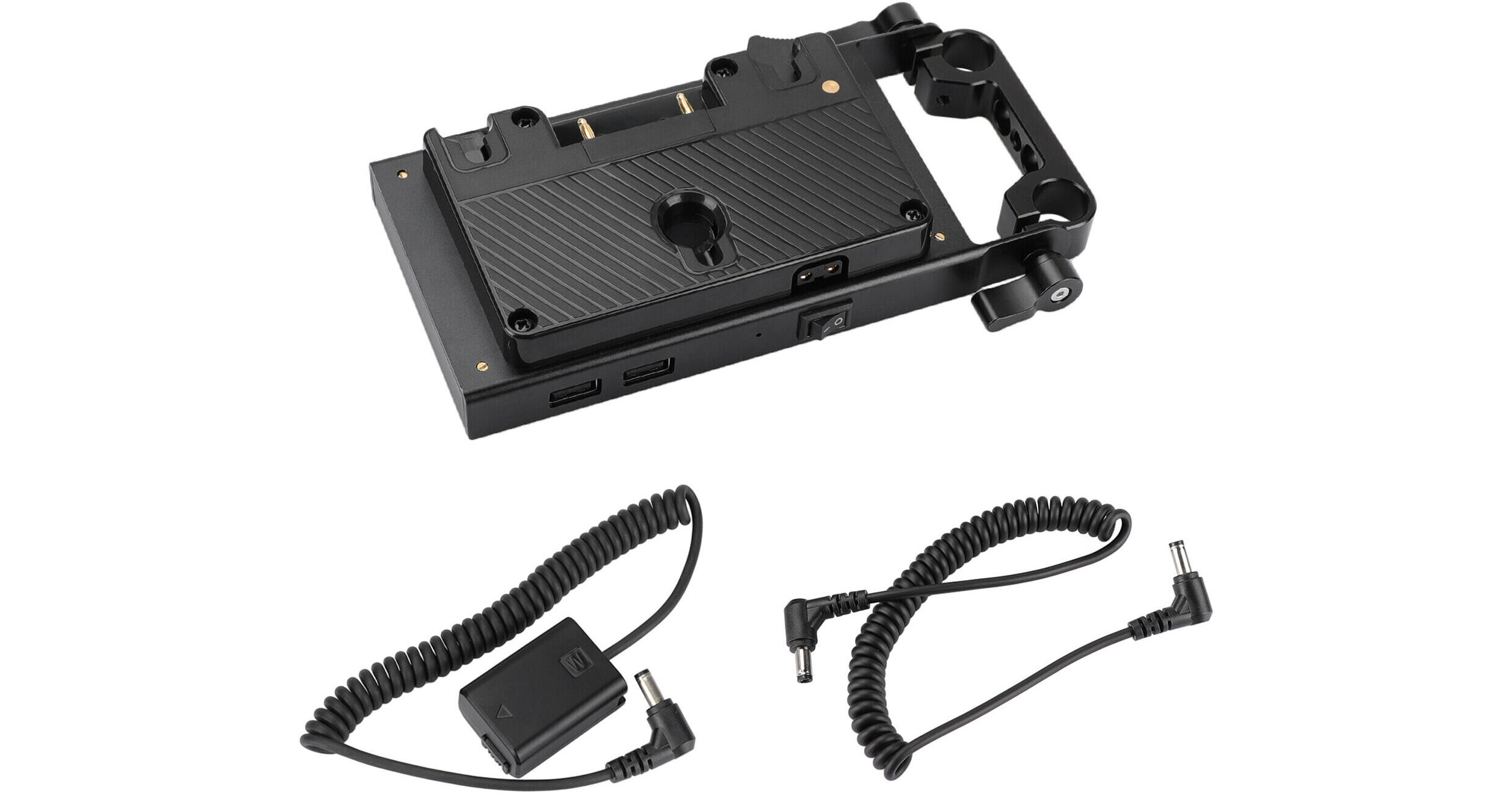 CAMVATE Gold Mount Battery Plate with 15mm Rod Clamp & C2807 B&H