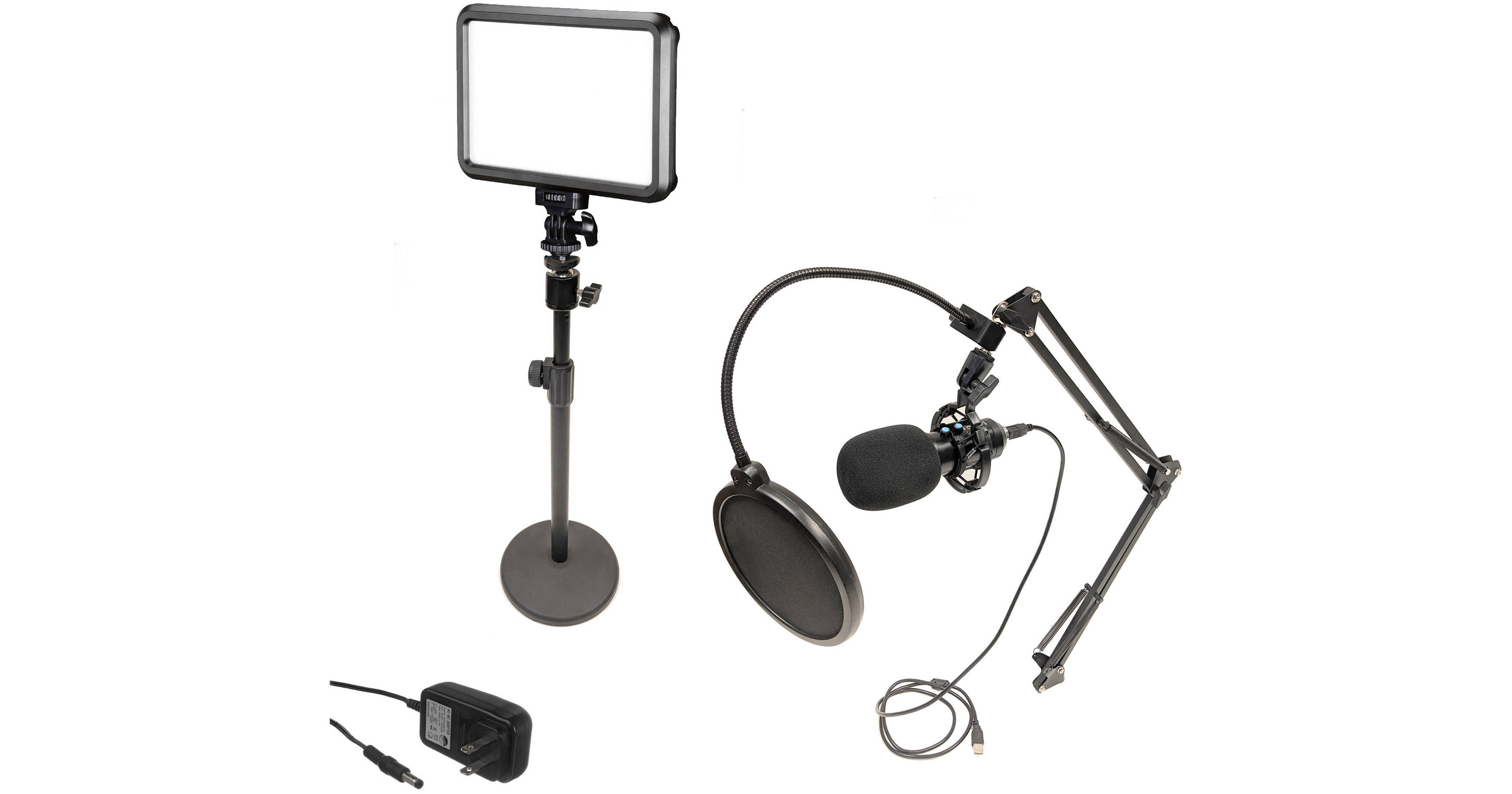 Bescor Specter Light Kit with Tabletop Stand, SPECTERSTREAM1MIC
