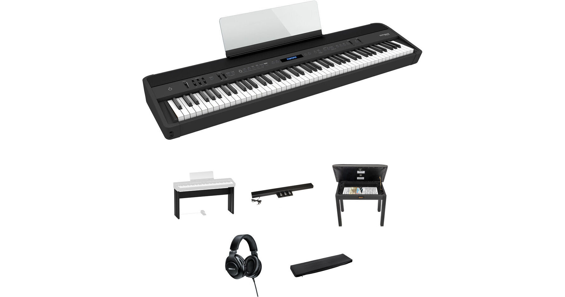 Roland FP-90X Home/Studio Bundle with Digital Piano, Headphones,