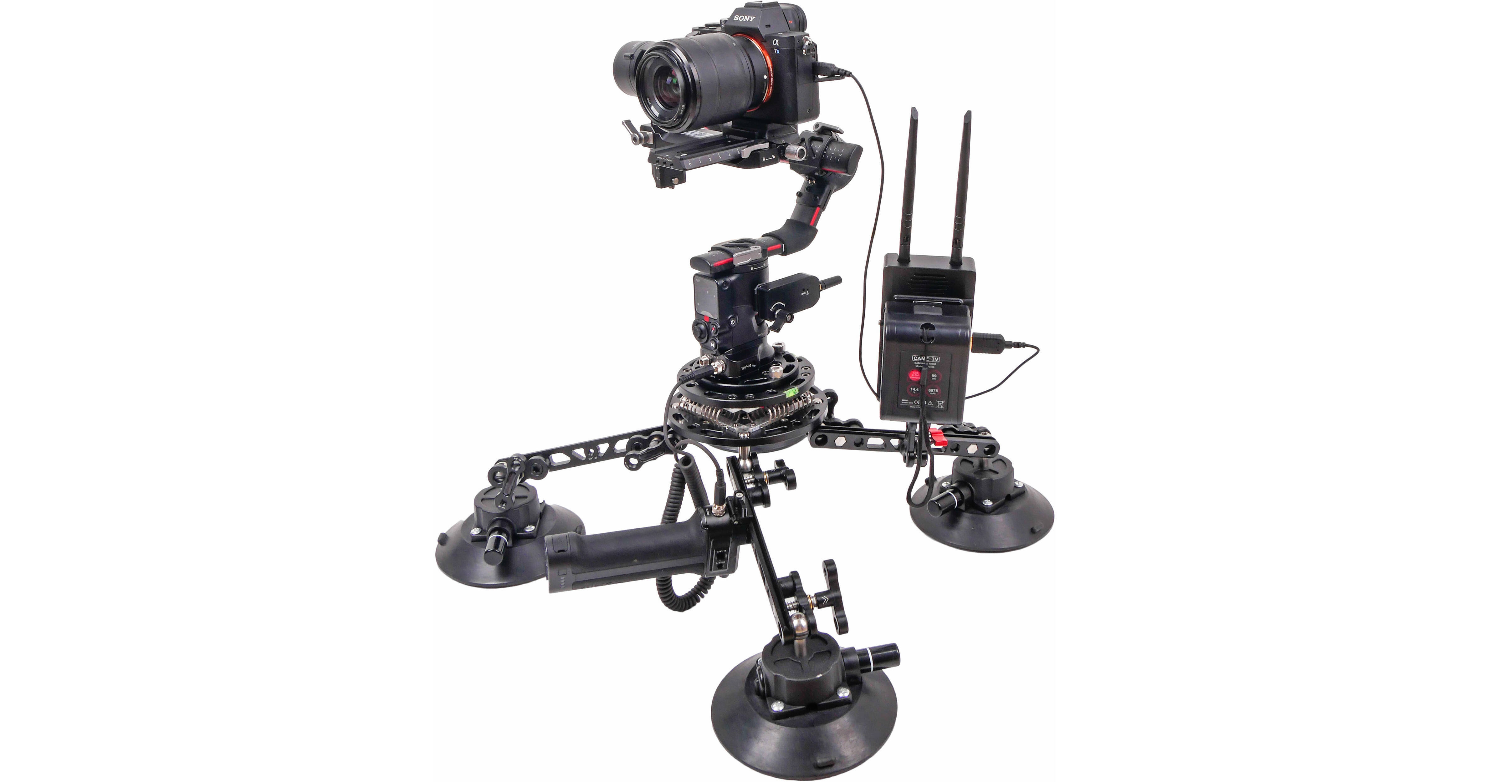 CAME-TV 4-Arm Suction Mount Kit with Power Adapter SK06-RS2-DCRC