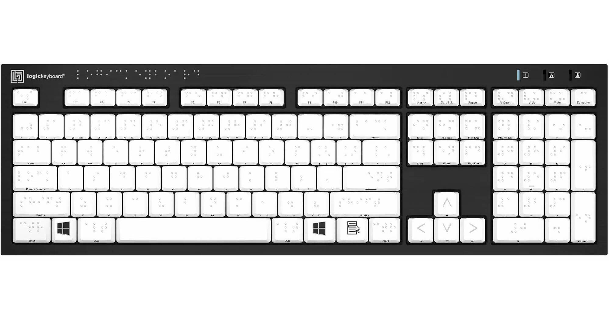 Logickeyboard Nero Slimline 6-Dot Braille LKB-BRAILLE-BJPU-US