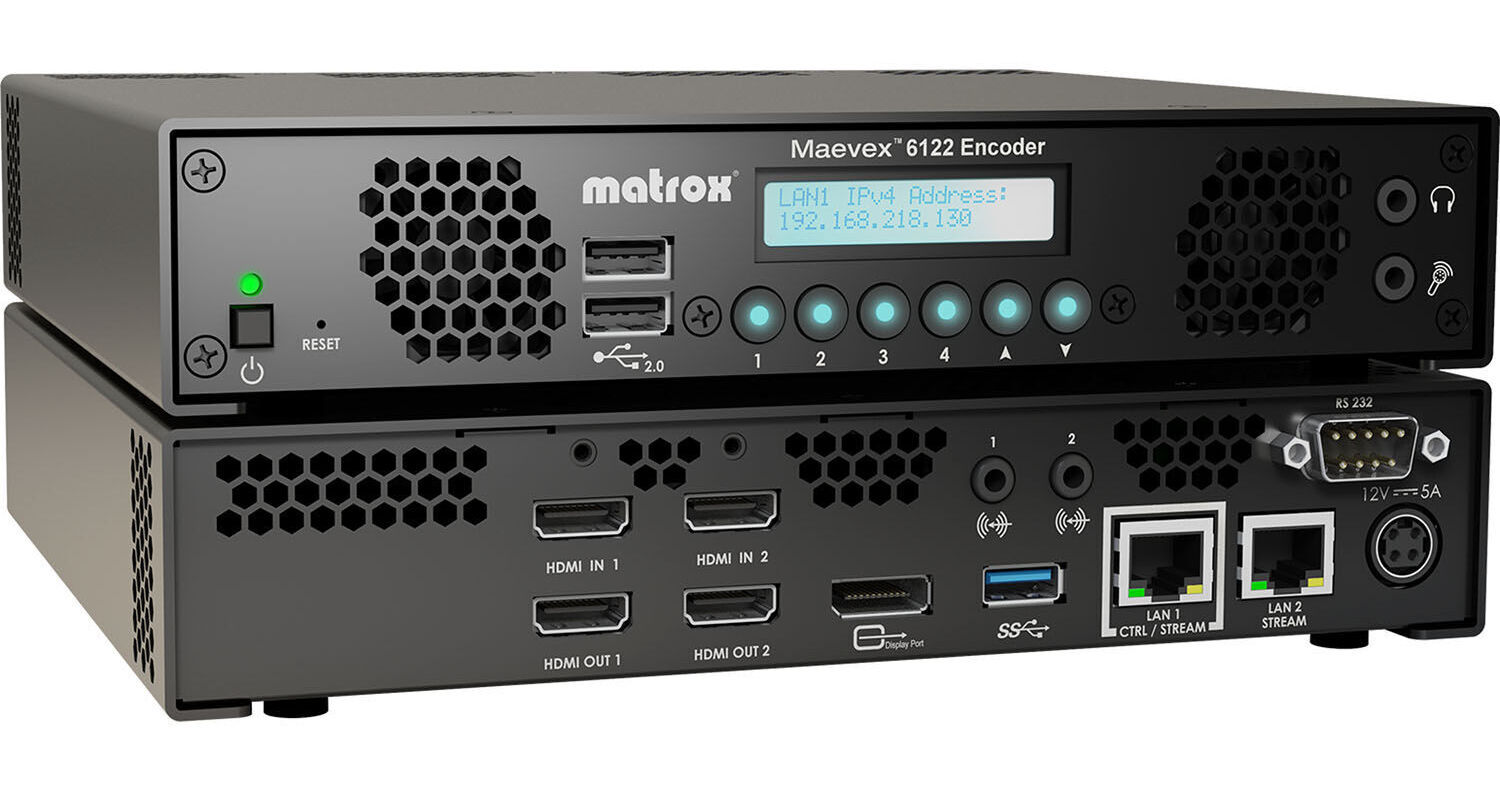 Matrox Maevex 6122 Dual 4K Encoder MVX-E6122-2 B&H Photo Video