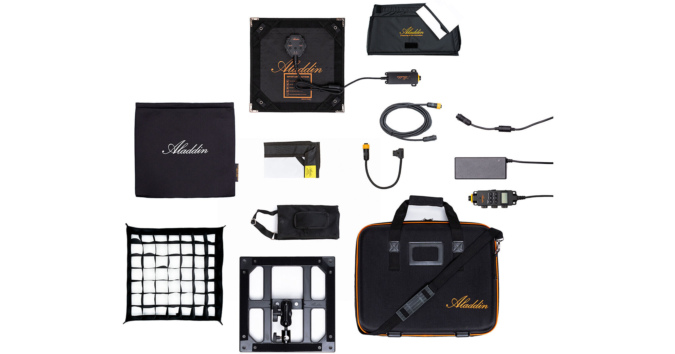 Aladdin ALL IN 1 Bi-Color RGB LED Panel Gaffer Kit ALL-1C-KITG