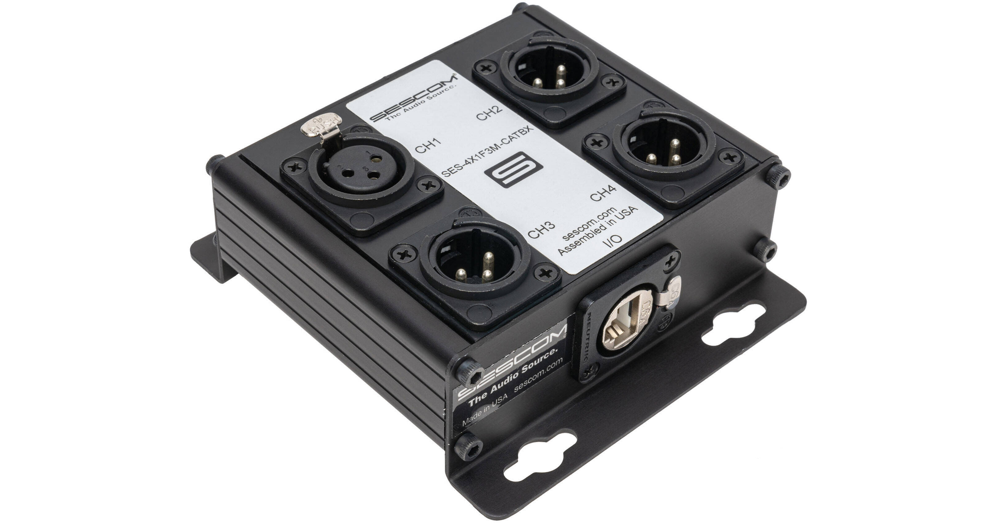 Sescom SES-4X1F3M-CATBX 4-Channel Passive Audio SES-4X1F3M-CATBX