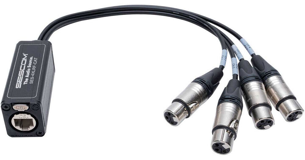 Sescom 4-Ch Female XLR 3-Pin Connectors Passive SES-4XLRF-CAT
