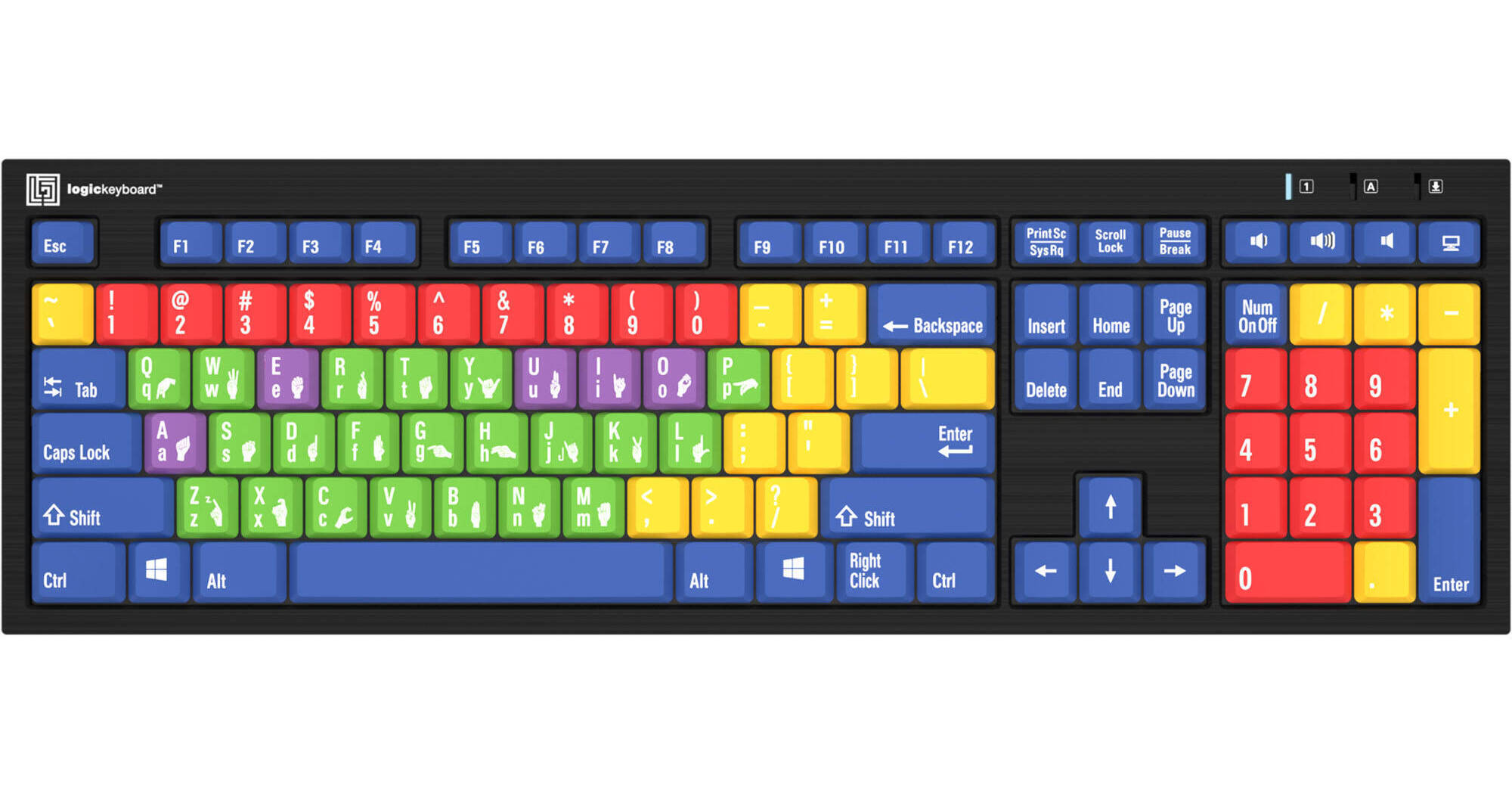Logickeyboard Pedagogy Learning Keyboard LKB-LBHS-BJPU-US B&H