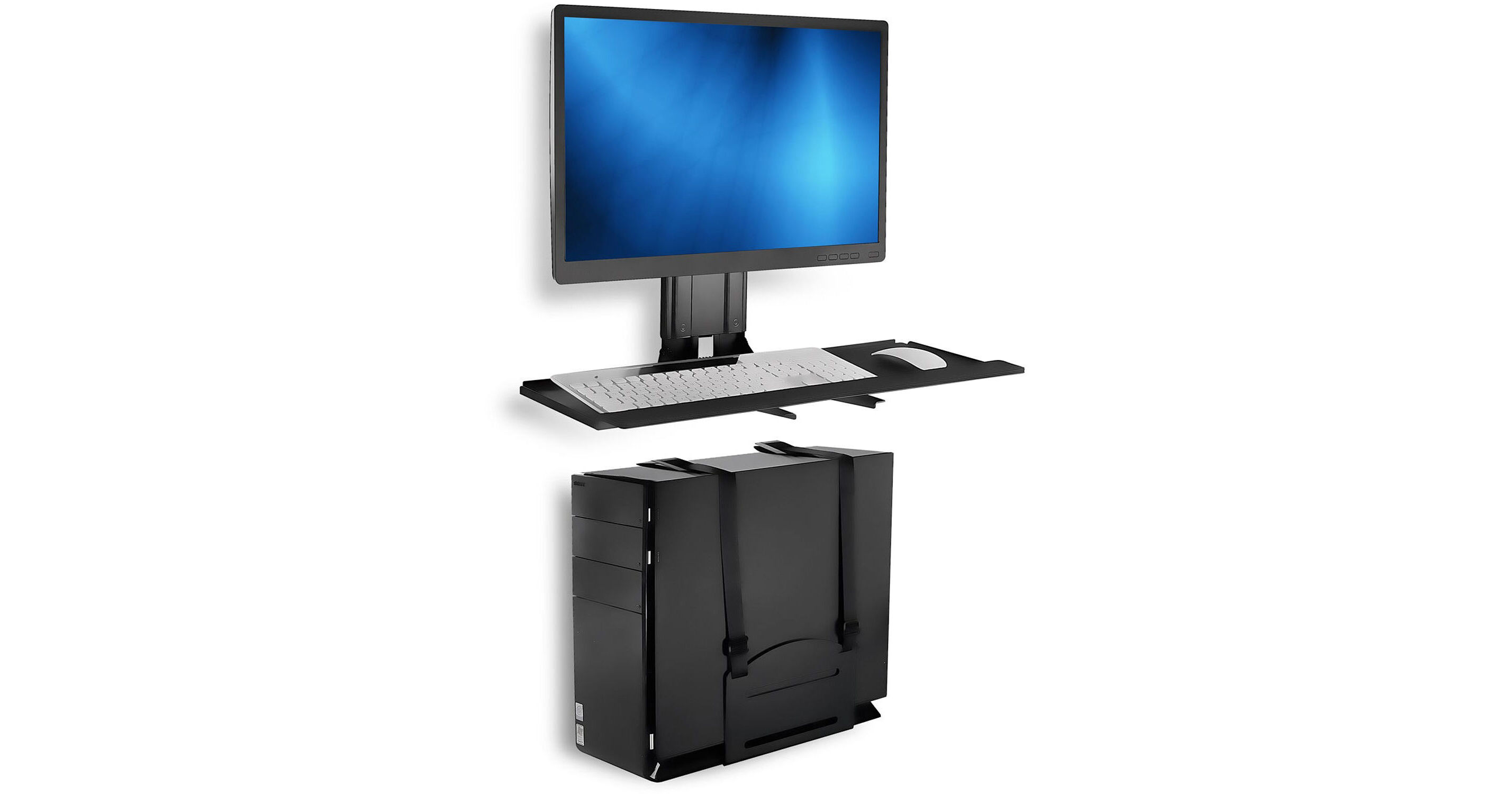 Mount-It! Monitor and Keyboard Wall Mount with PC Holder MI-7919