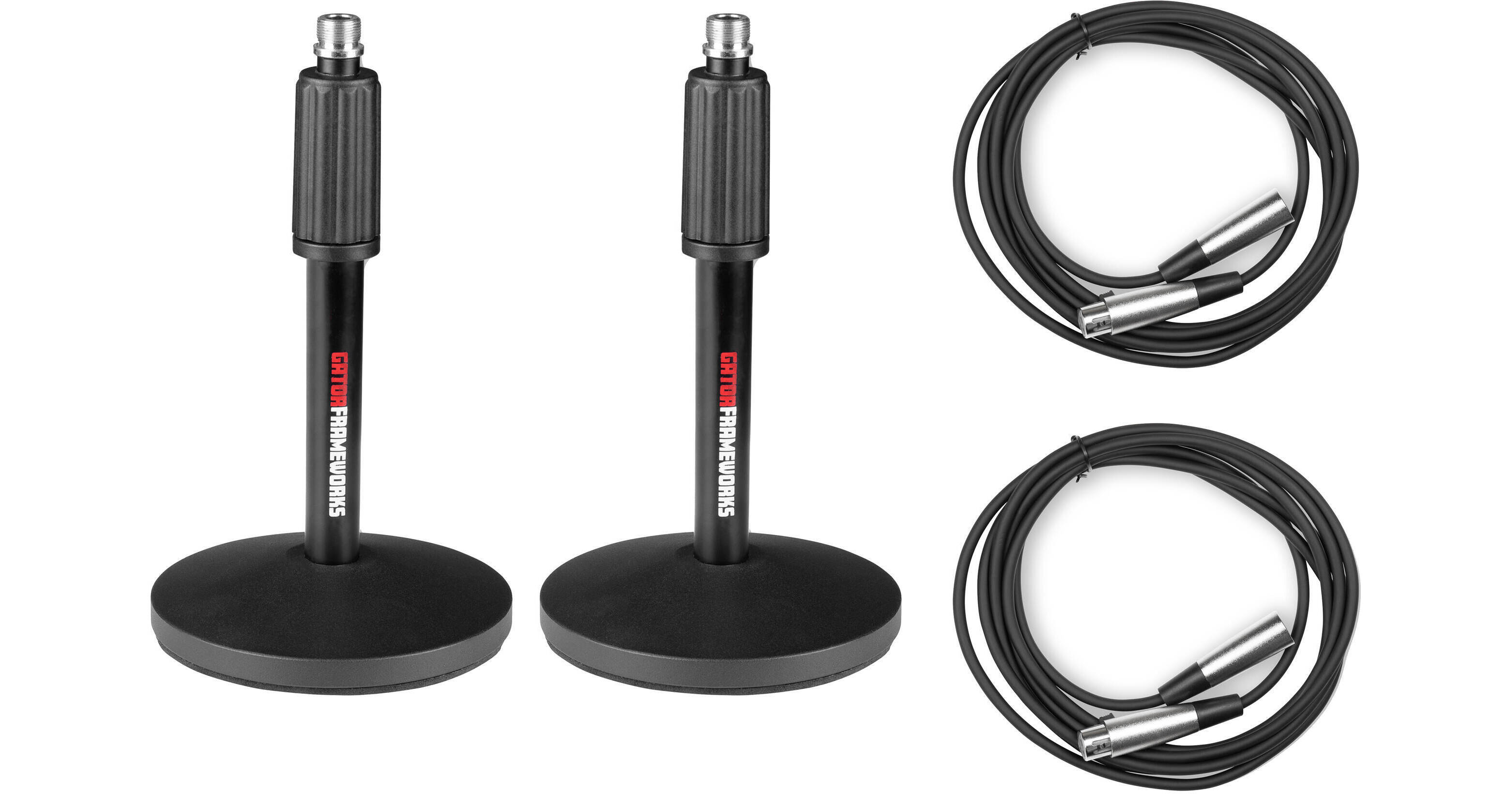 Gator Desktop Mic Stand with XLR Cable GFW-MIC-DESKTOP-2PK B&H