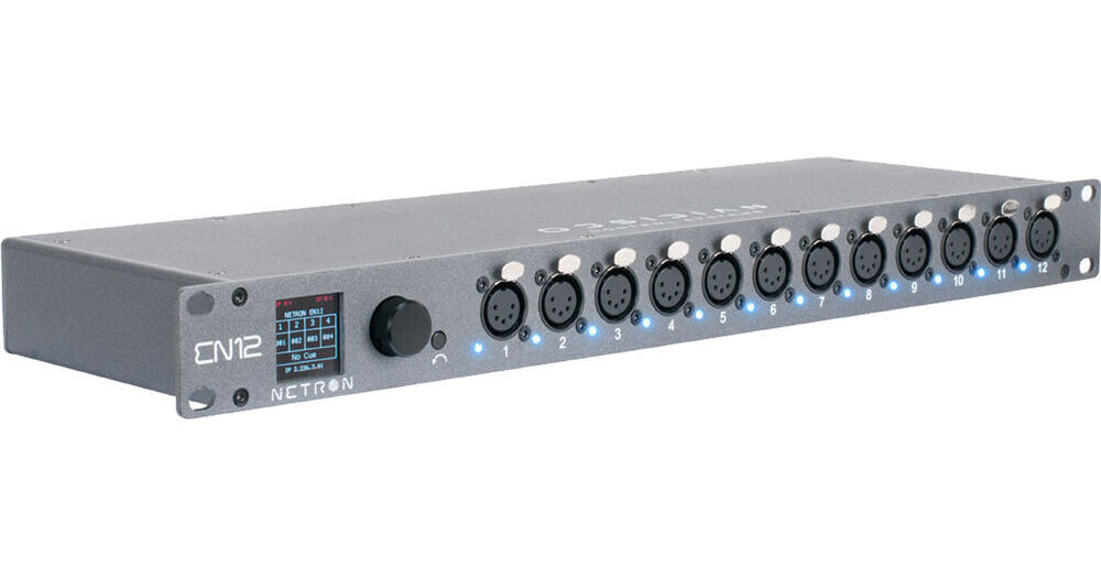 Obsidian Netron EN12 Ethernet to DMX 12-Port OLED Display NRE001