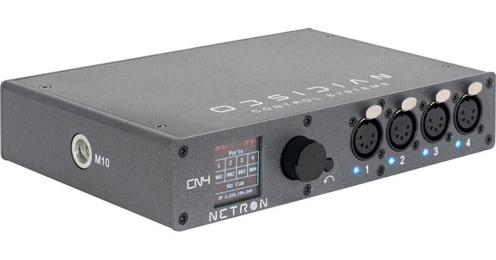 Obsidian Netron EN4 Ethernet to DMX 4-Port OLED Display NRE012