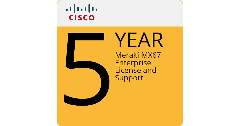 Cisco 5-Year Enterprise License and Support LIC-MX67-ENT-5YR B&H