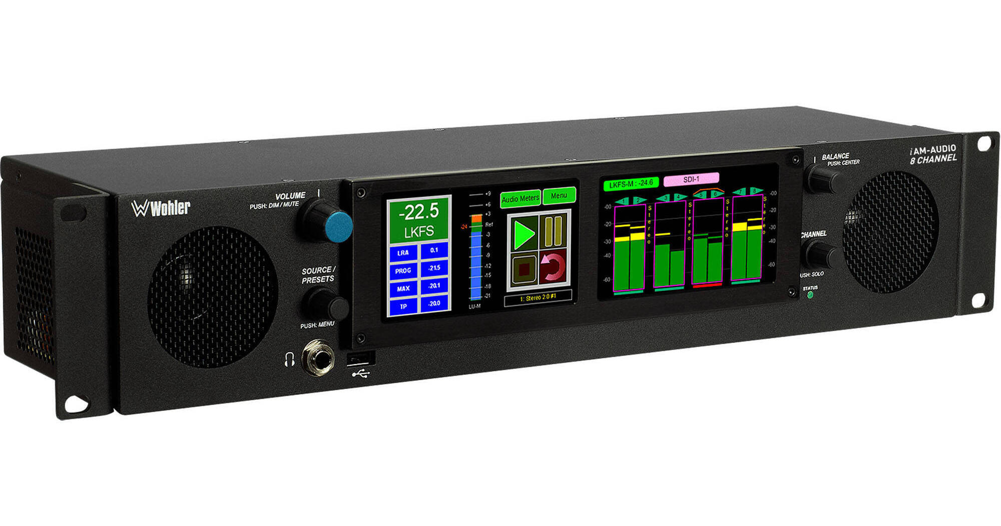 Wohler iAM2-8 2RU Dual Screen 8-Channel Audio Monitor IAM2-8 B&H