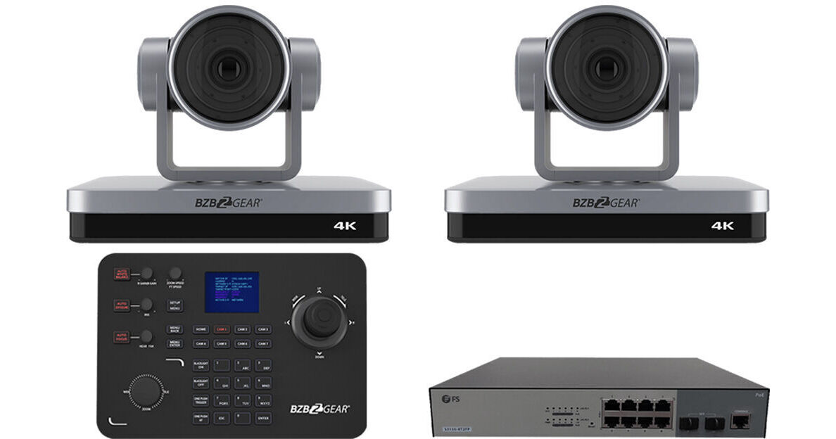 BZBGEAR Broadcast Kit with 2 x 12x Zoom BG-KIT2CAM4KBROADCASTER