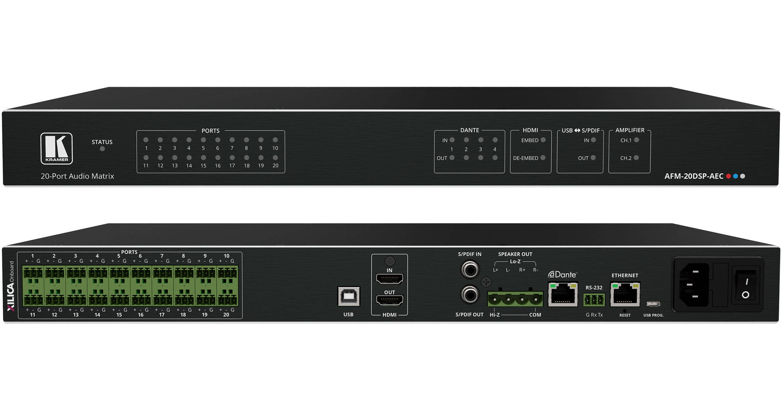 Kramer 20-Port Audio Matrix with DSP, AEC, and AFM-20DSP-AEC B&H