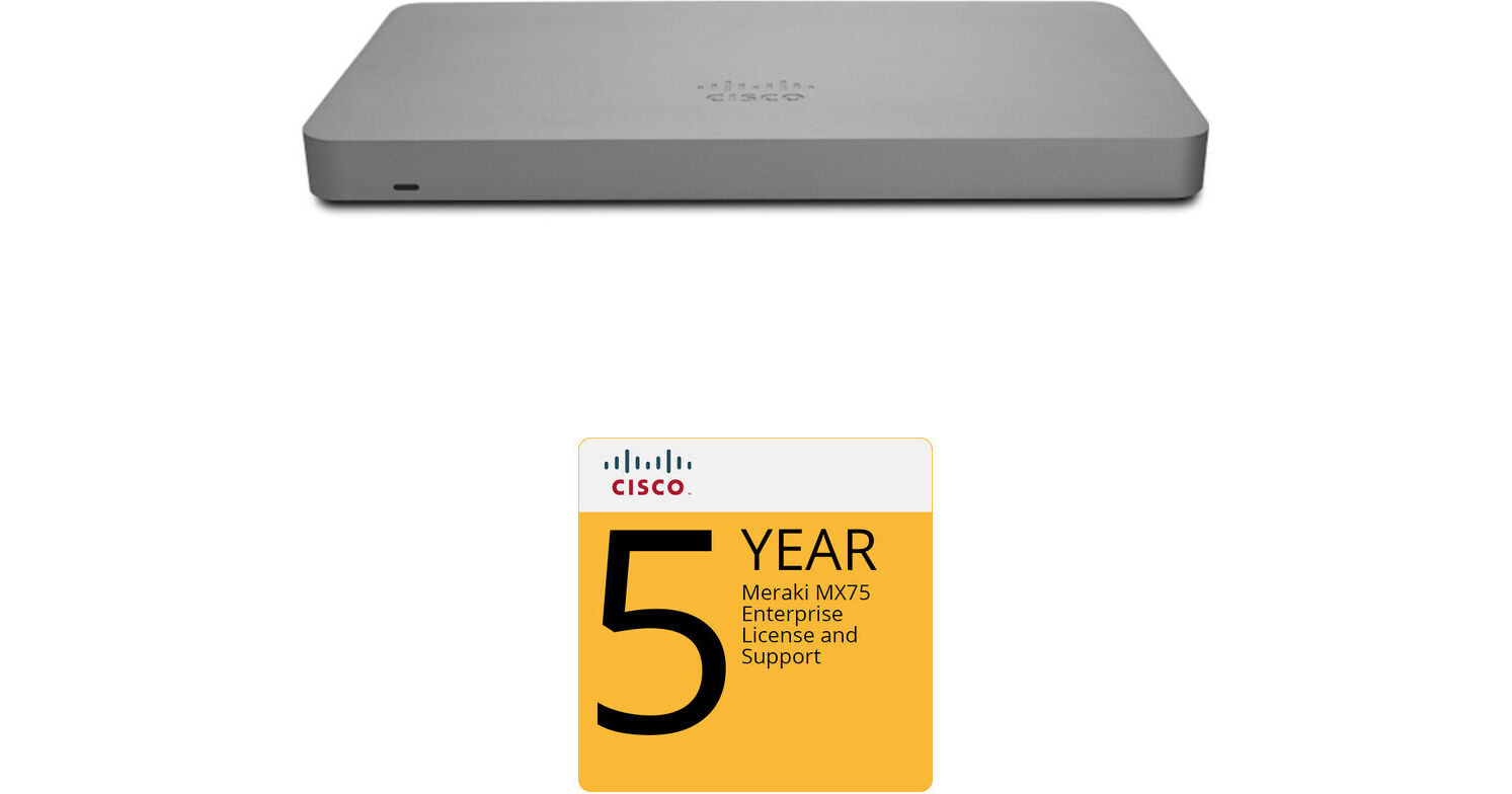 Cisco Meraki MX75 Router/Security Appliance with 5-Year