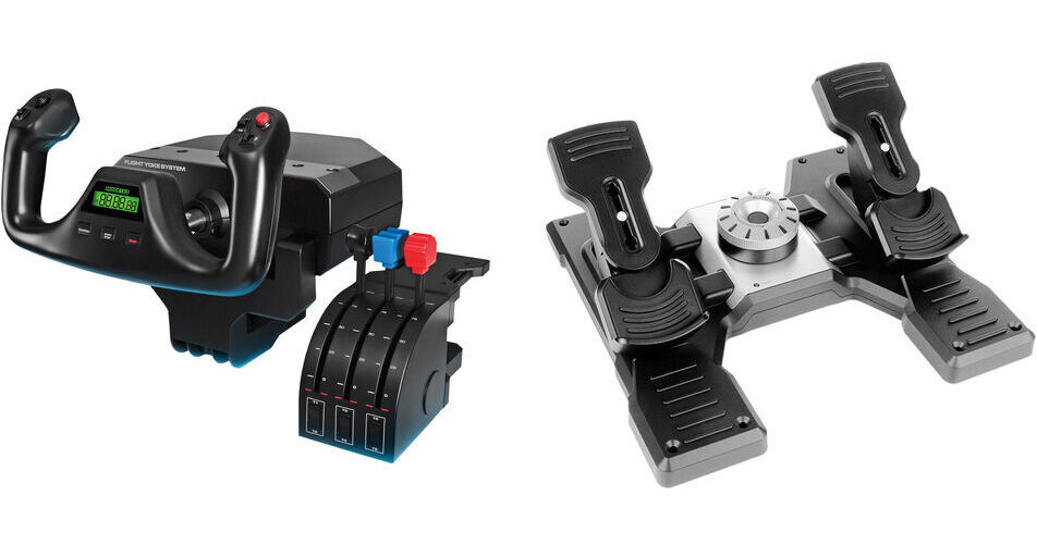 Logitech G Flight Yoke System Kit with Flight Rudder Pedals B&H
