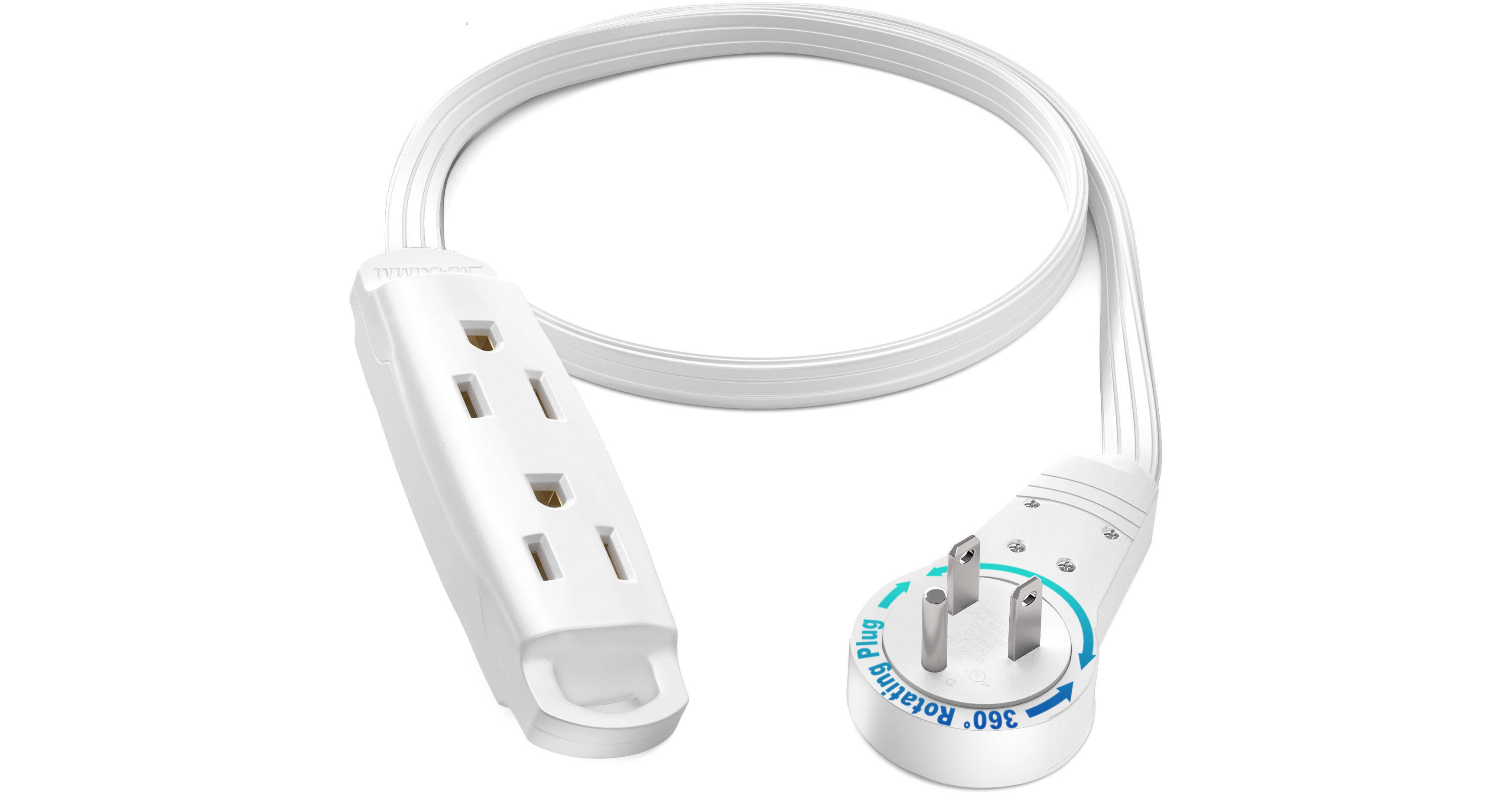 Maximm Cable 360° Rotating Flat Extension Cord