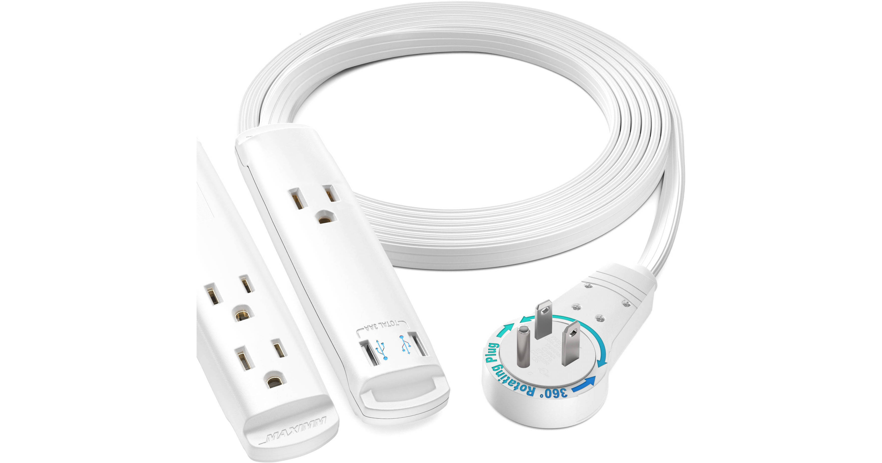 Maximm Cable 360° Rotating Flat Plug USB ADW-360-C206-W B&H