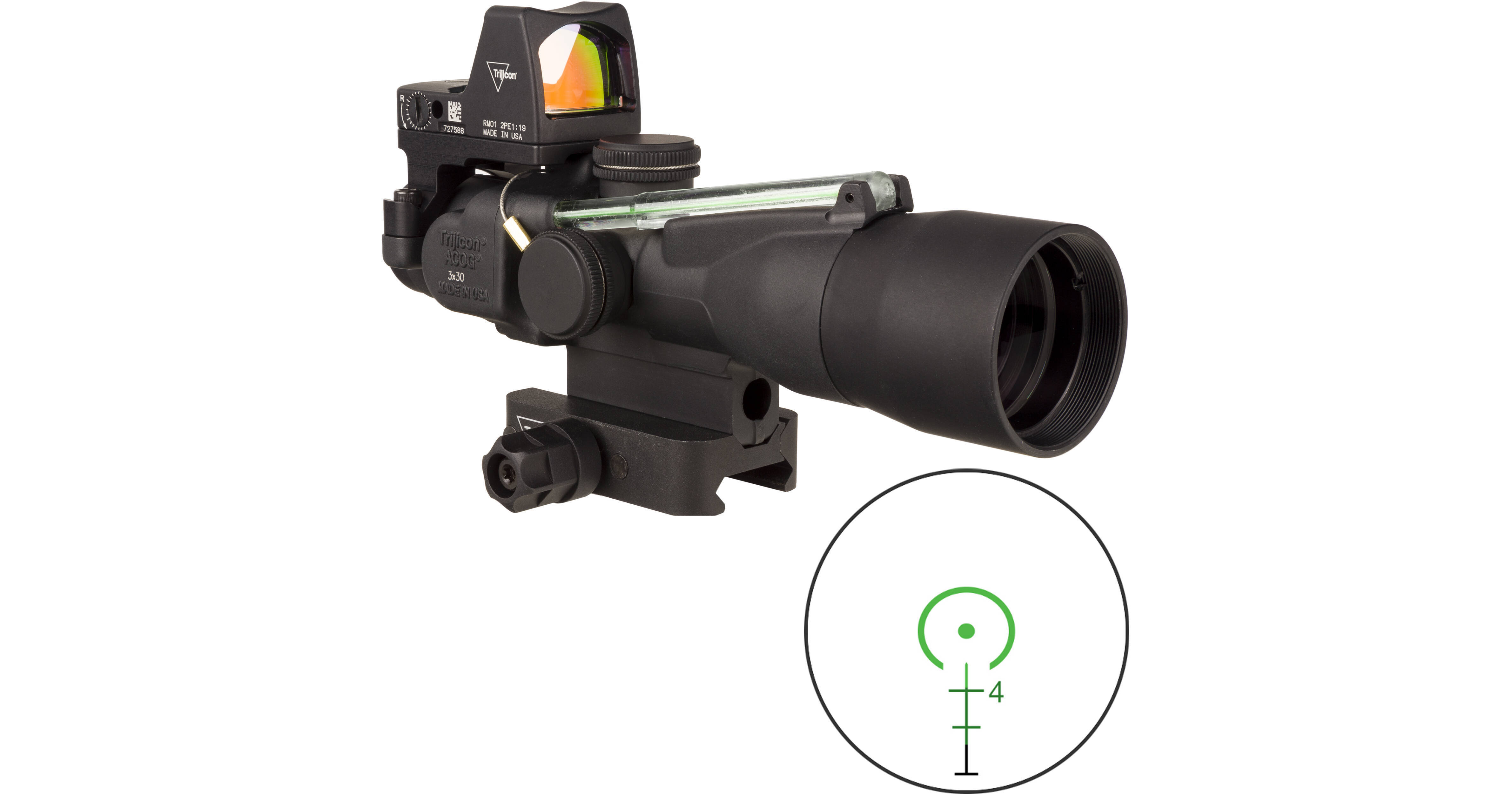 Trijicon 3x30 ACOG Dual Illuminated Riflescope and TA33-C-400394