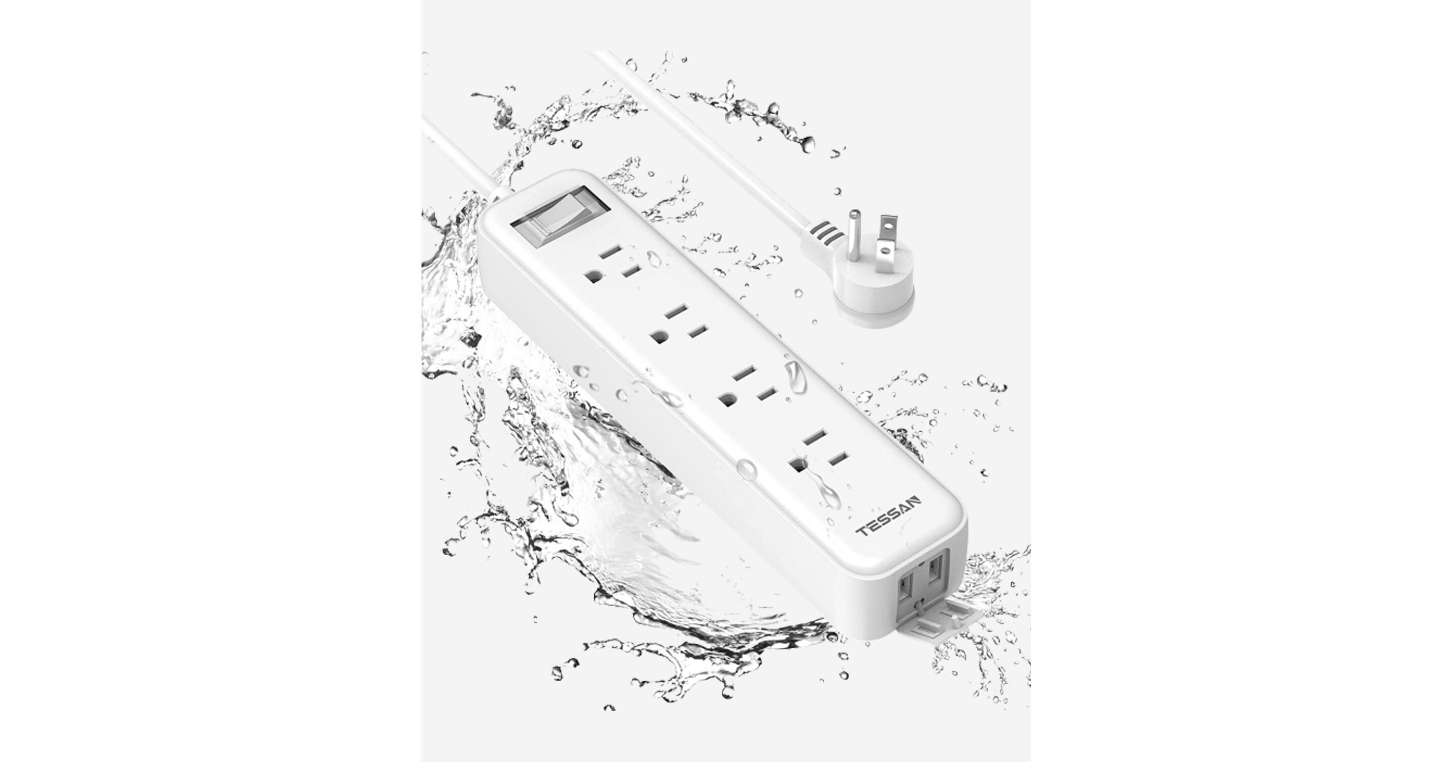 Tessan 4-Outlet Outdoor Waterproof Surge Protector TS-WP102 B&H