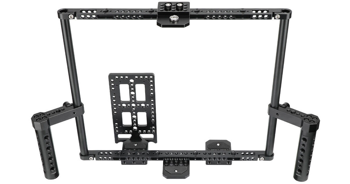 CAMVATE Adjustable 10" Monitor Cage Rig with Dual Cheese C3106