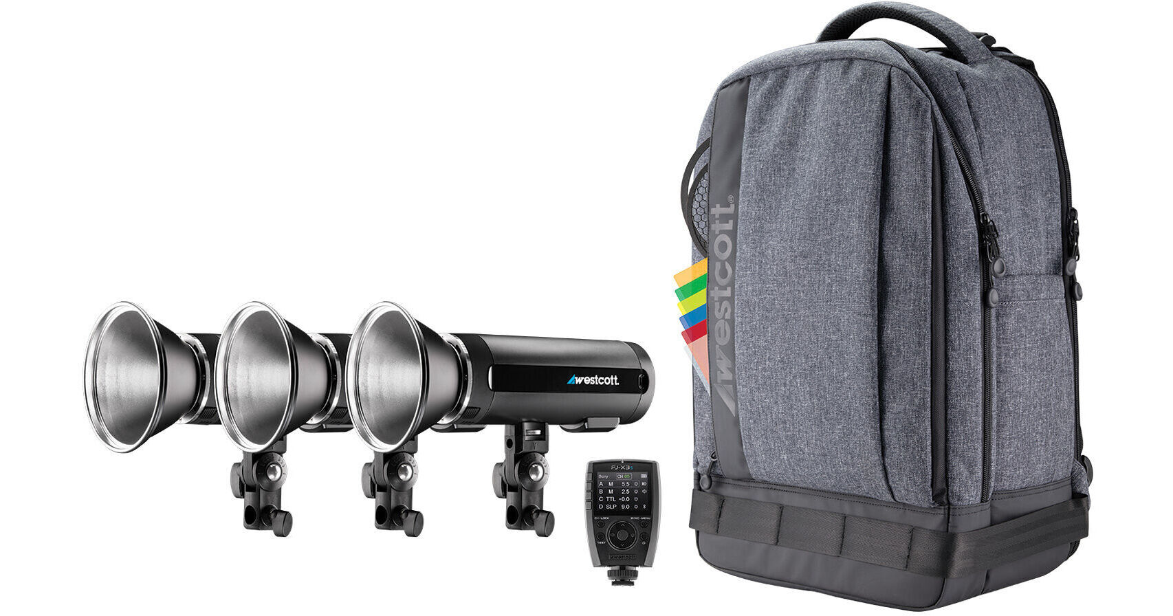 Westcott FJ200 Strobe 3-Light Backpack Kit with FJ-X3s 4773S B&H