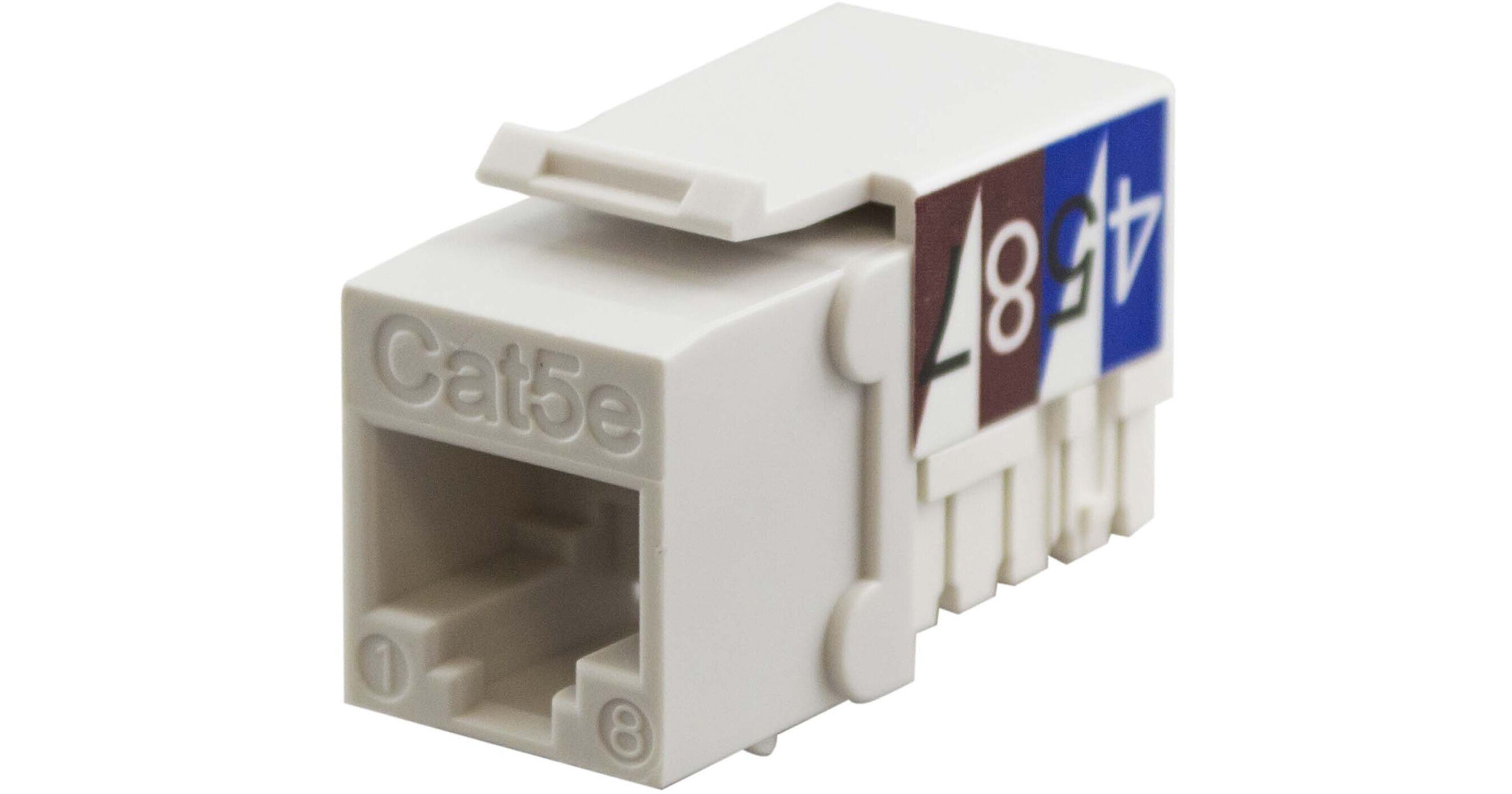 Simply45 Cat 5e 90° Unshielded Keystone Jack (White)