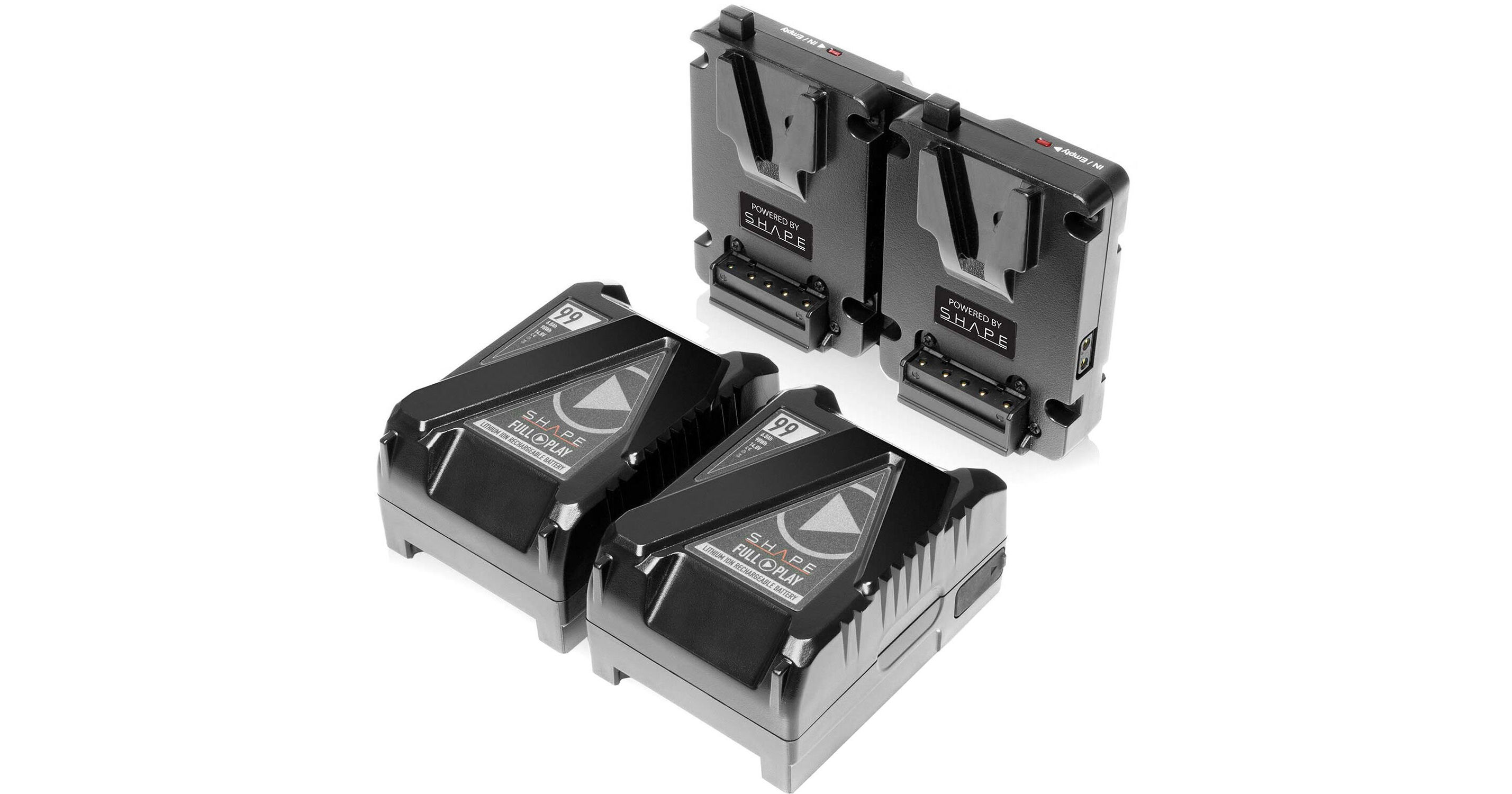 SHAPE 2 x Mini V-Mount 99Wh Batteries & Dual Hot-Swap MPV99 B&H