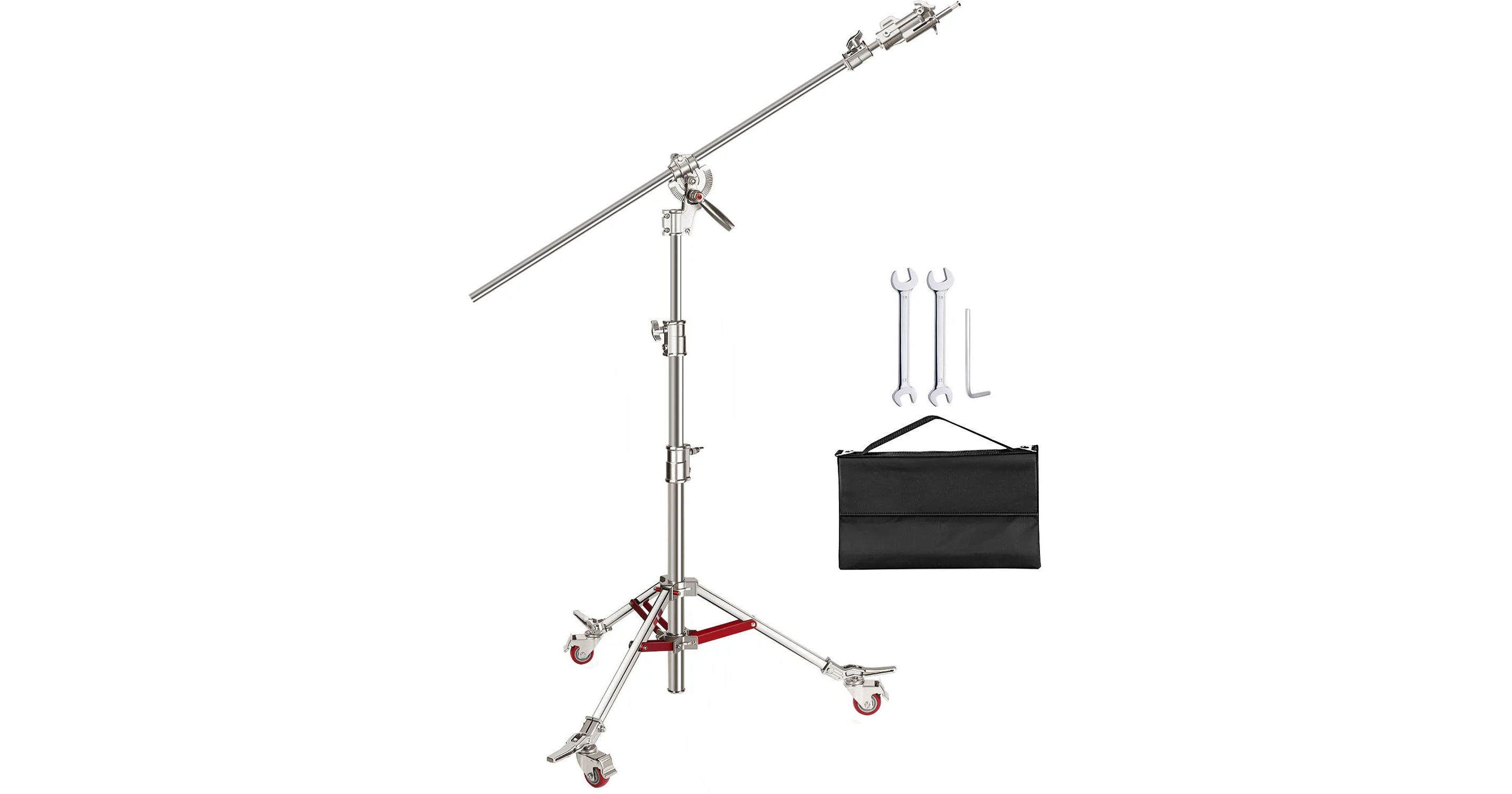 Neewer Stainless Steel C-Stand with Casters and Boom Arm